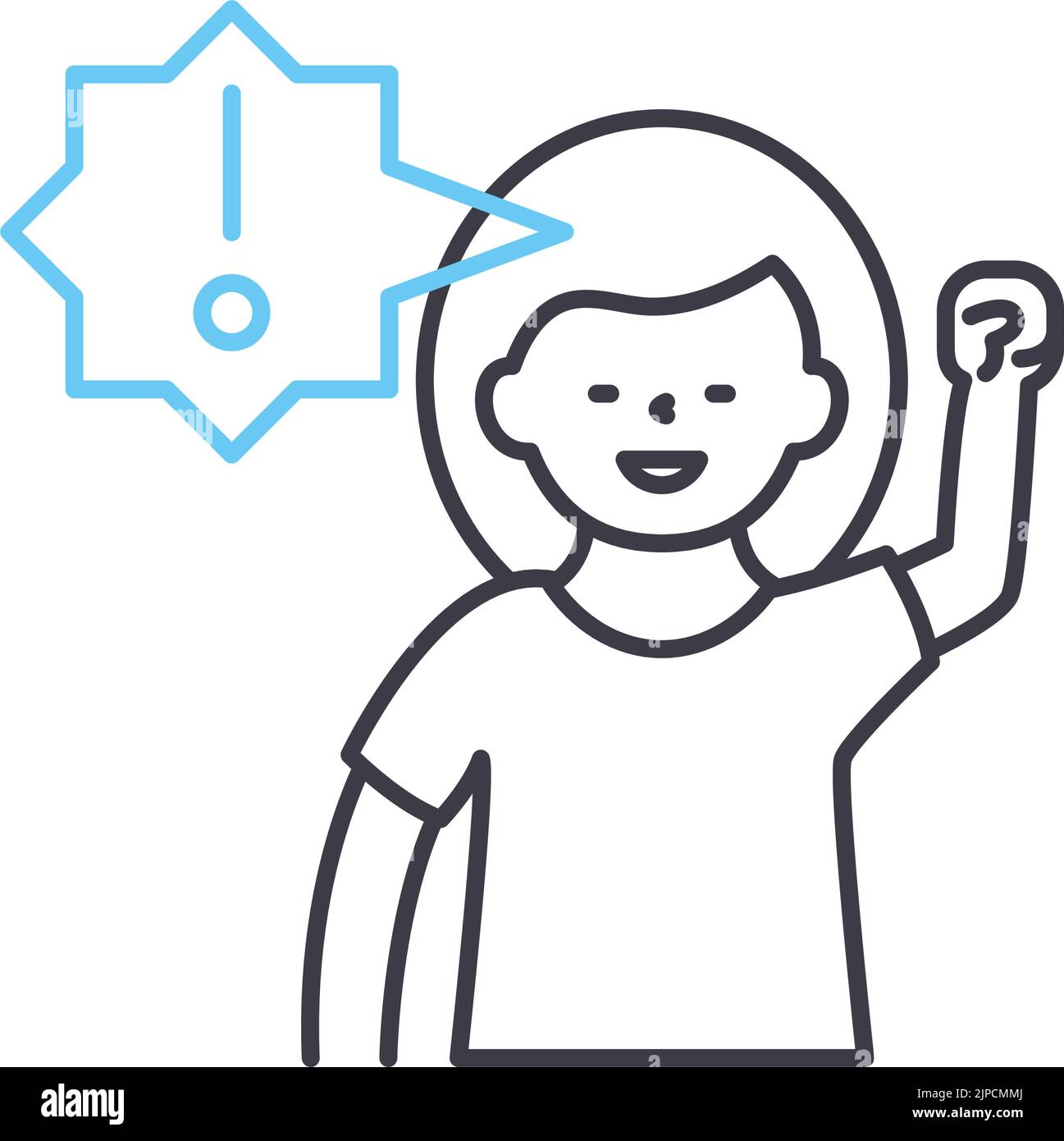 motivation line icon, outline symbol, vector illustration, concept sign ...