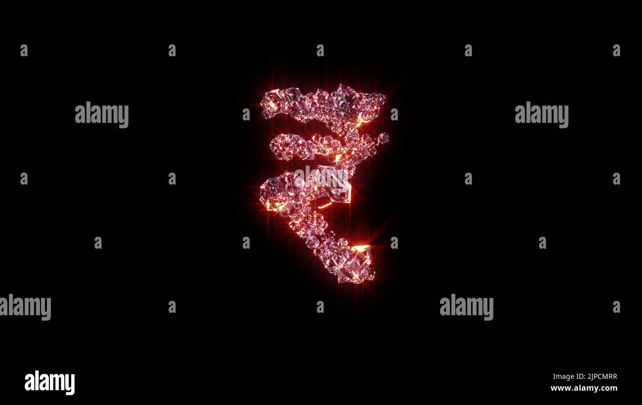 Indian rupee symbol glowing red hi-res stock photography and images - Alamy