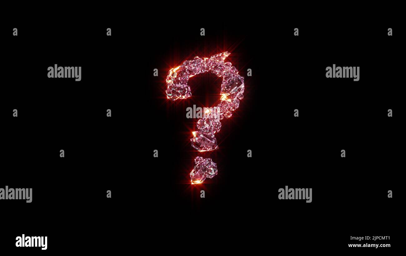 bright red glowing luxury gems alphabet - question mark, isolated ...