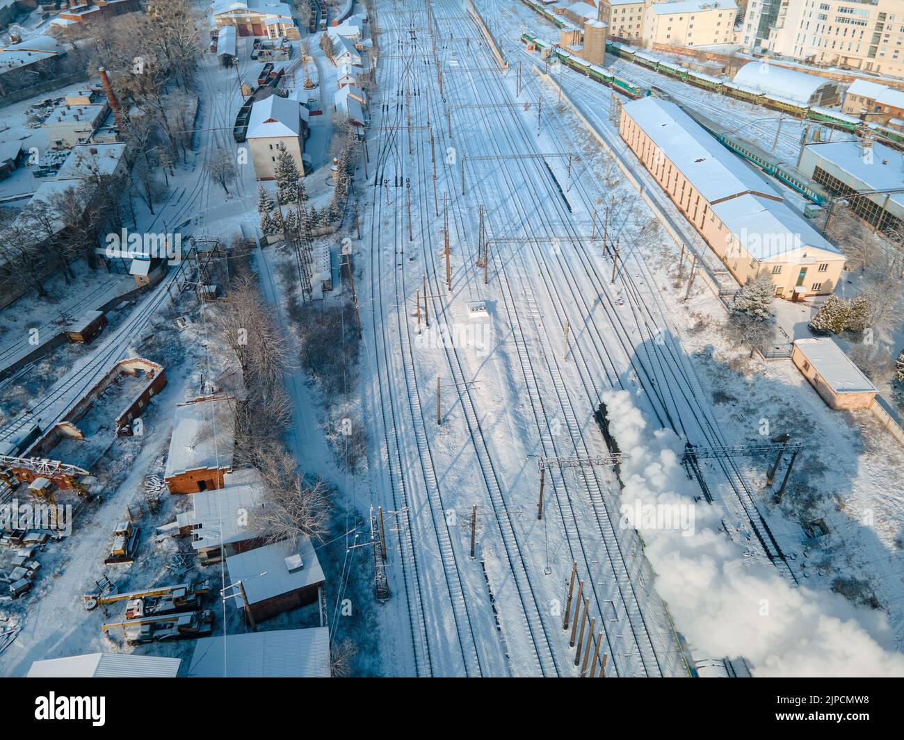 old steam retro train at Lviv railway station Stock Photo - Alamy