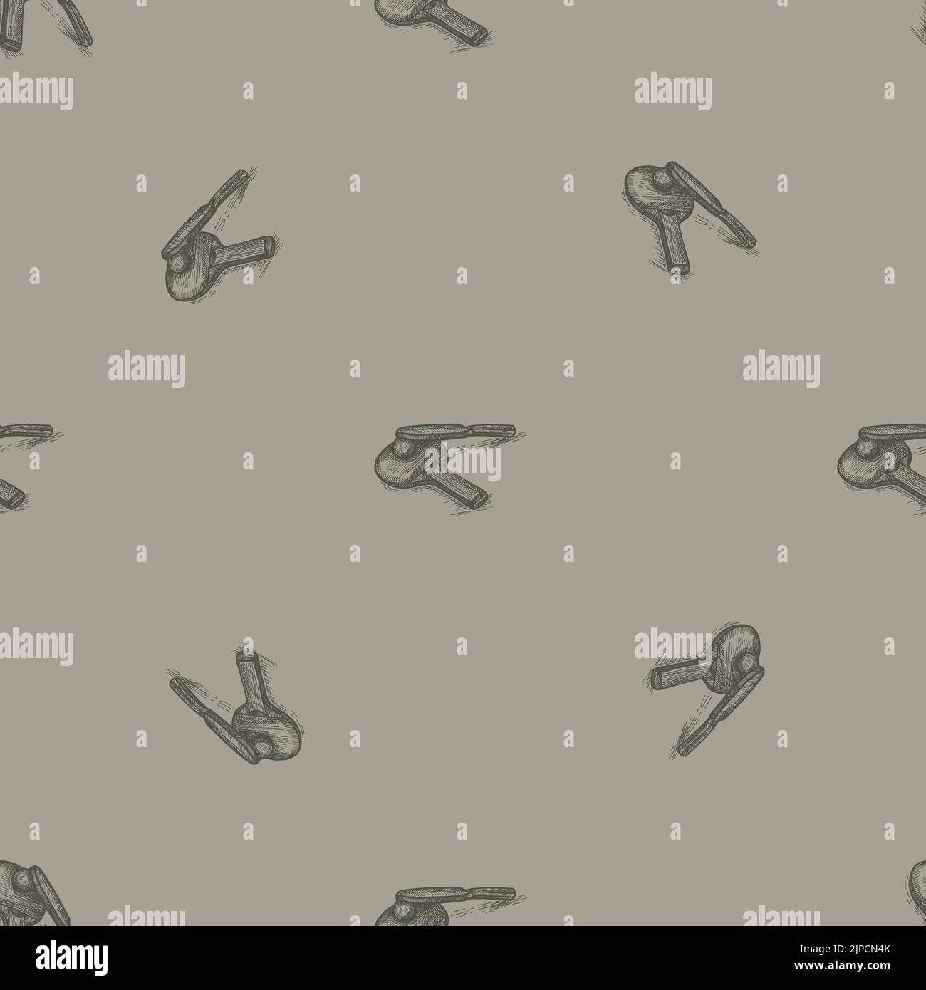 Ping pong racket engraved seamless pattern. Vintage sport elements for ...