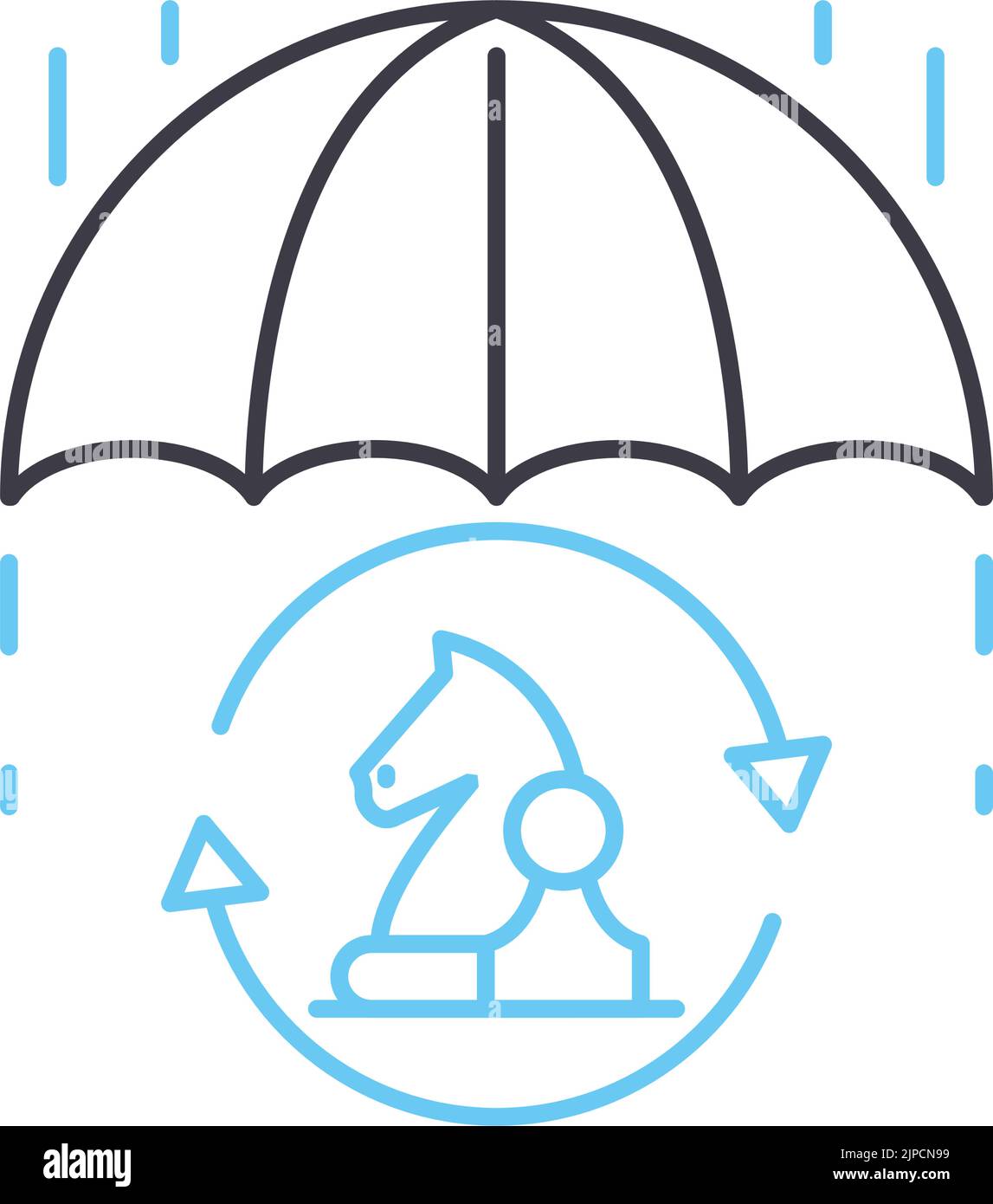 risk management concept line icon, outline symbol, vector illustration ...