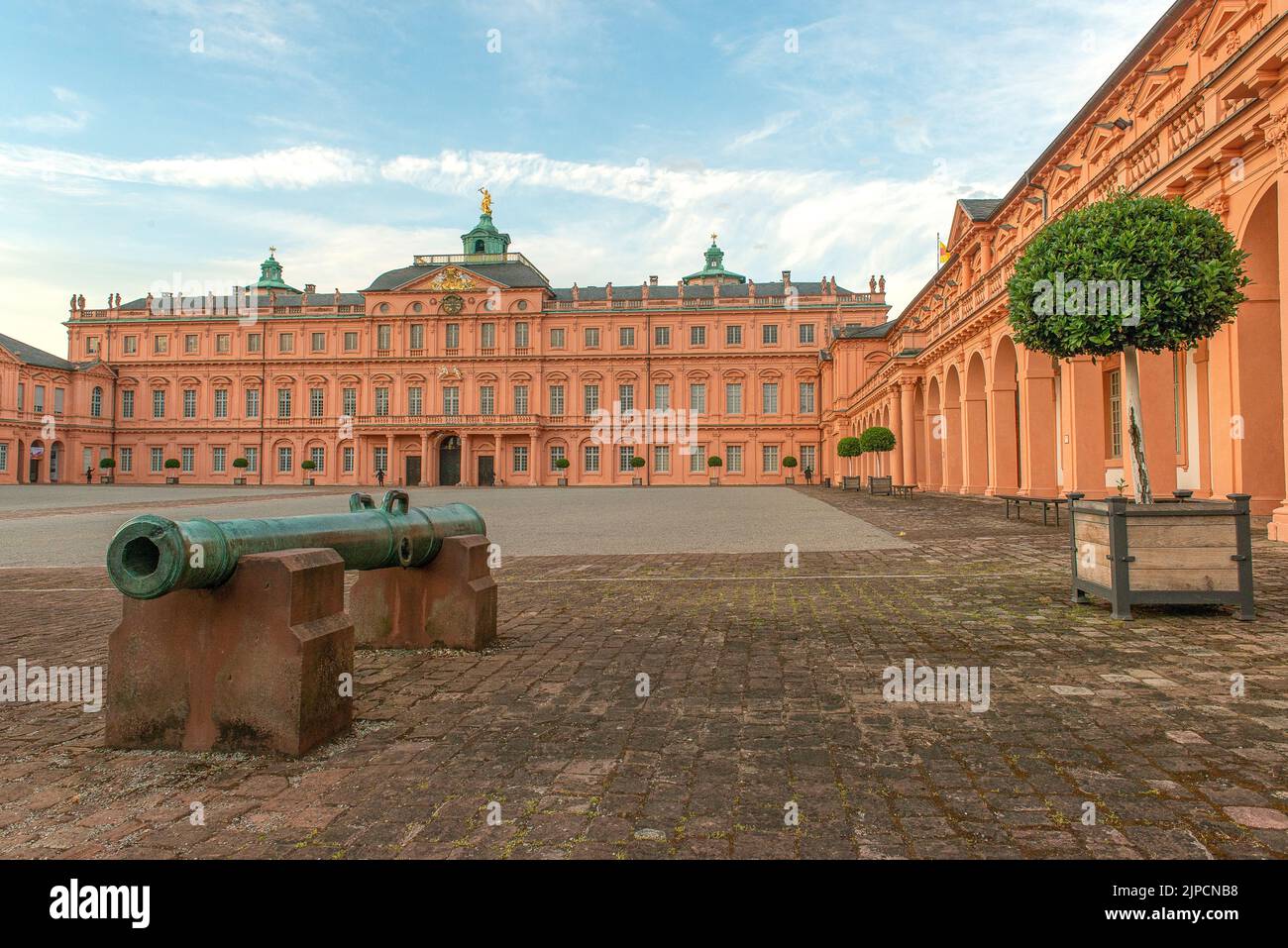 The Schloss Rastatt museum in Rastatt, Germany under blue cloudy sky ...
