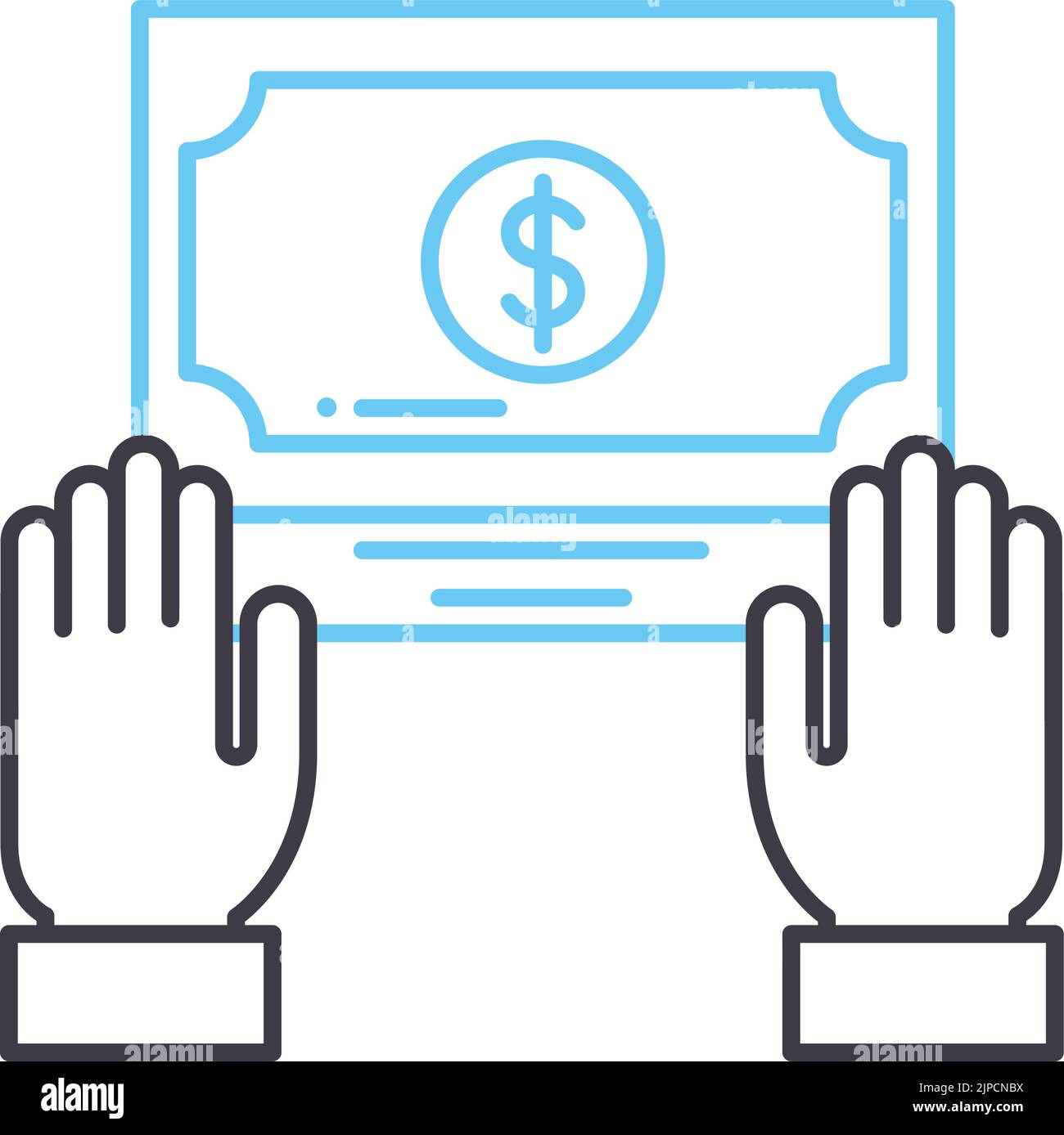individual finance line icon, outline symbol, vector illustration ...