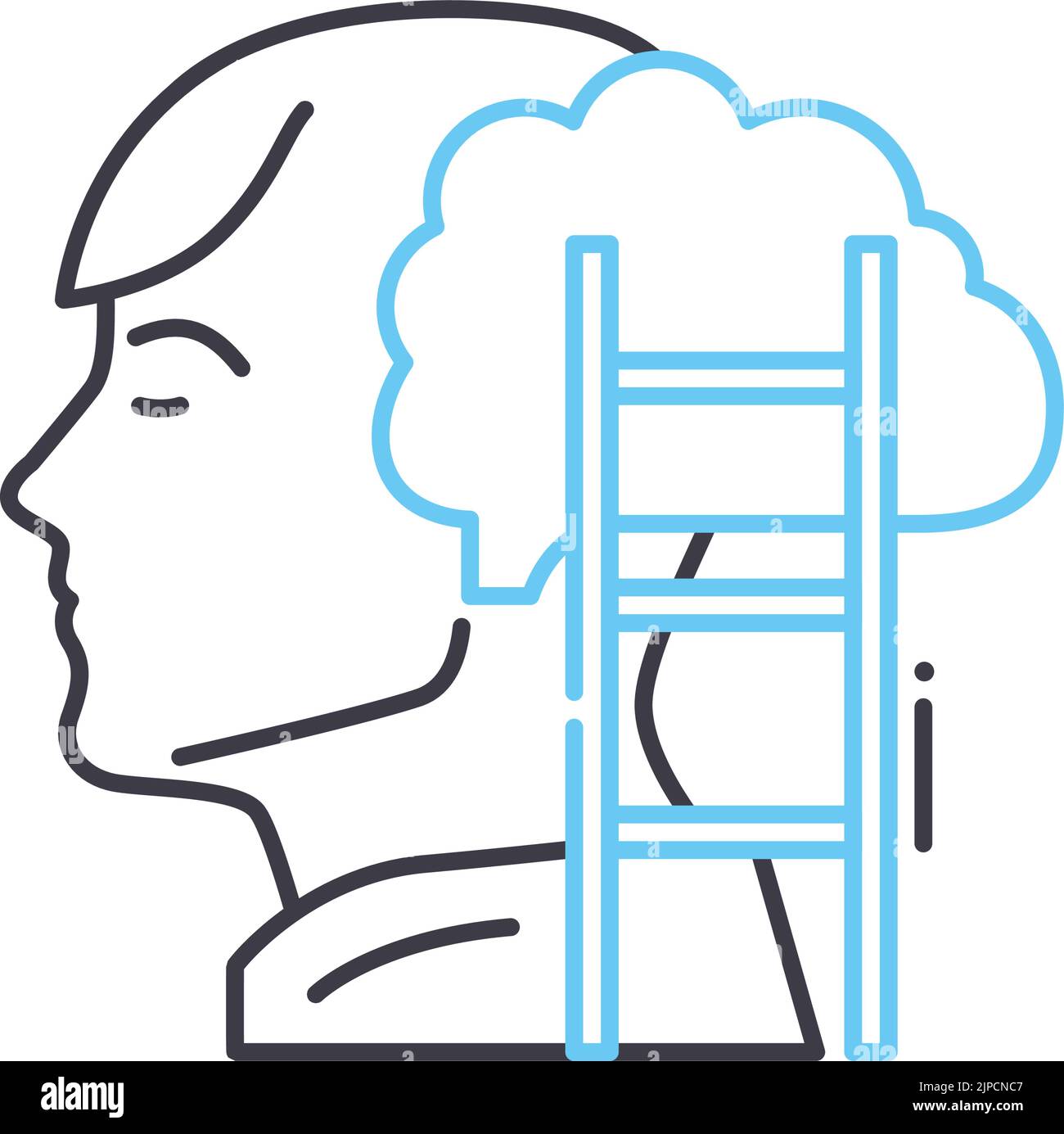 human potential line icon, outline symbol, vector illustration, concept ...