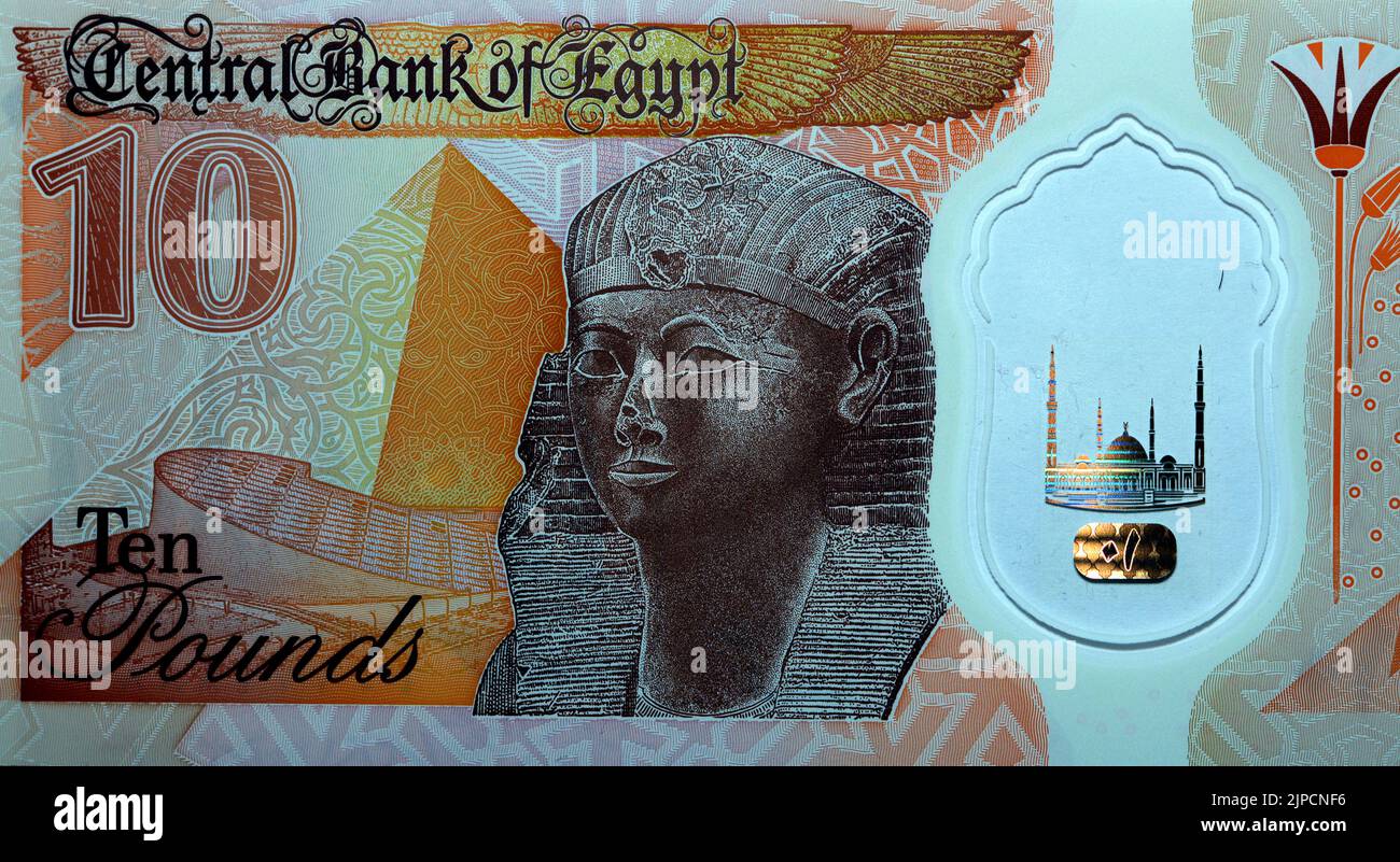 Large fragment of the reverse side of the new first Egyptian 10 LE EGP ...