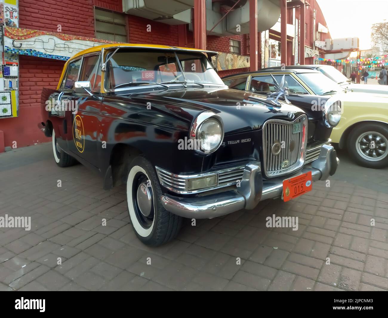 Old Siam Di Tella Riley 1500 Sedan 1959 1967 In The Street Traditional Black And Yellow Taxi