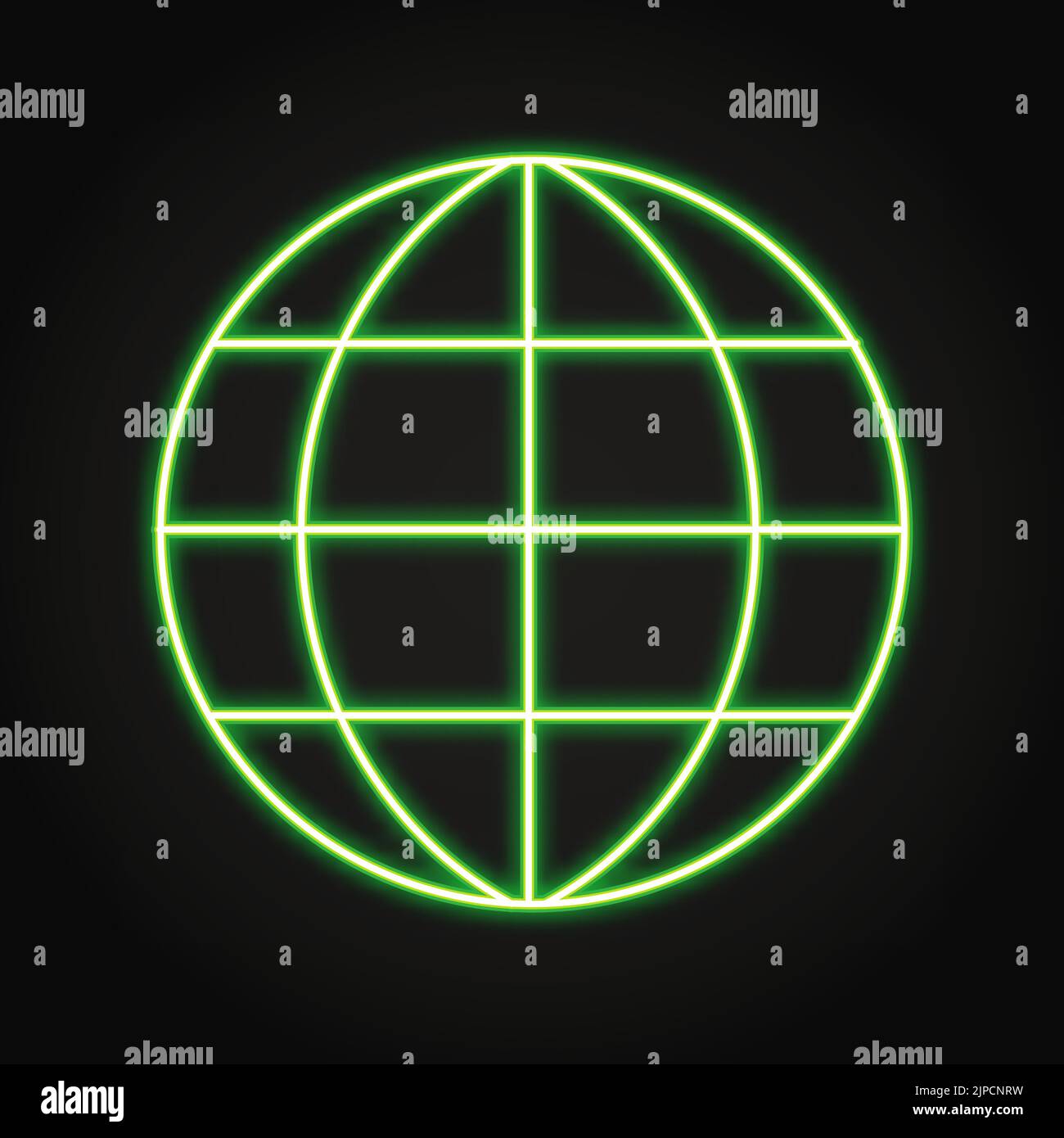 Earth globe neon icon in line style. Vector illustration Stock Vector ...