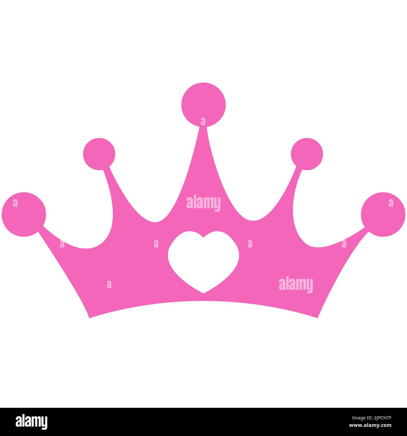 pink girly princess royalty crown with heart jewels. flat style Stock ...