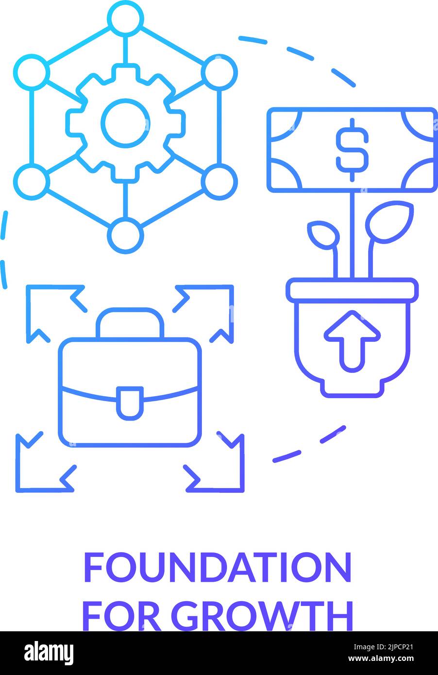 Foundation for growth blue gradient concept icon Stock Vector Image ...