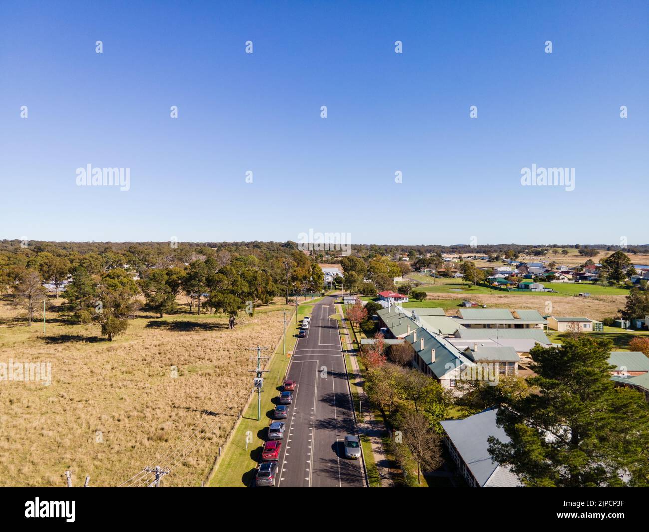 An aerial view of Emmaville town Stock Photo - Alamy