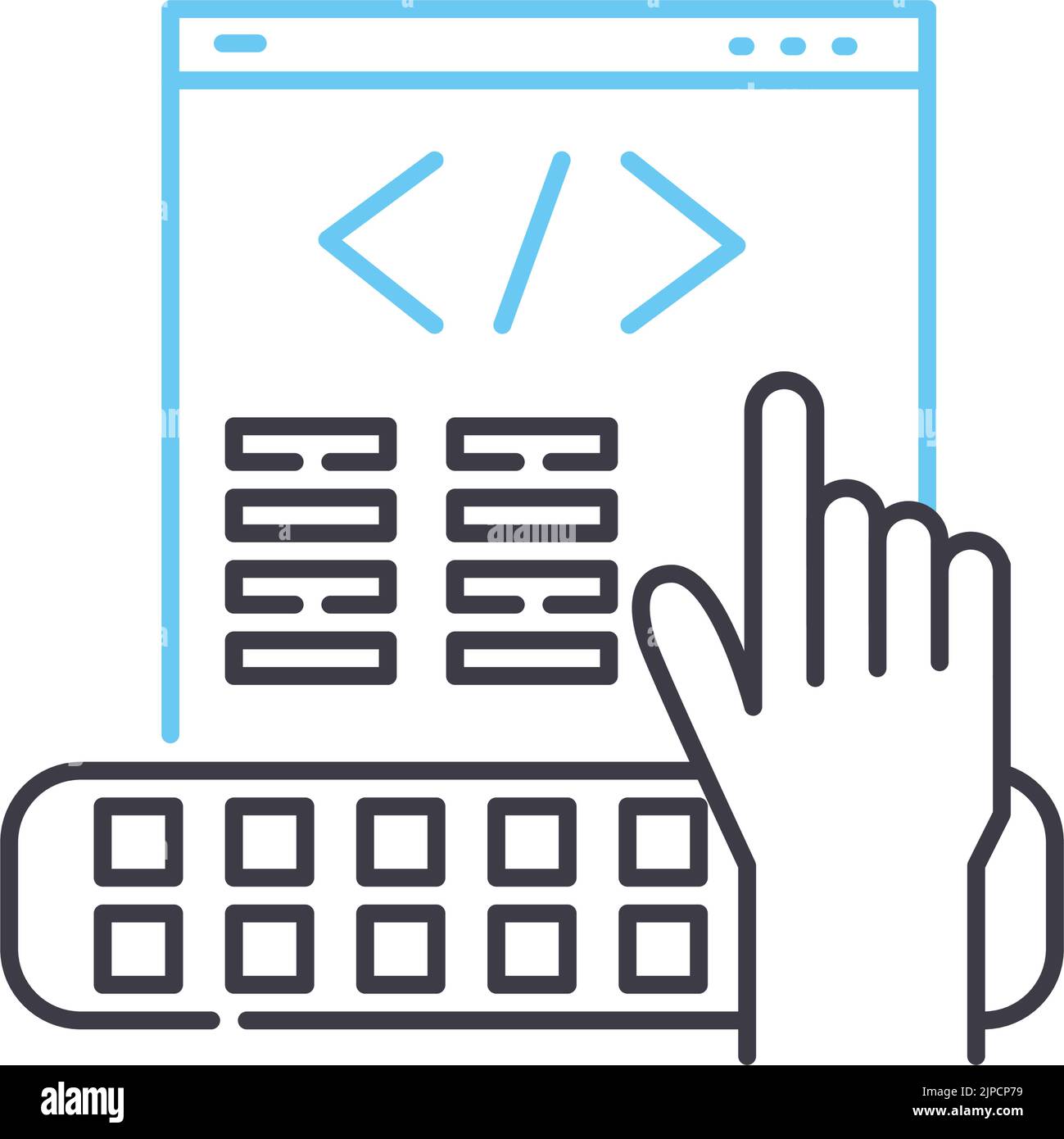 programming line icon, outline symbol, vector illustration, concept ... programming line icon, outline symbol, vector illustration, concept ...