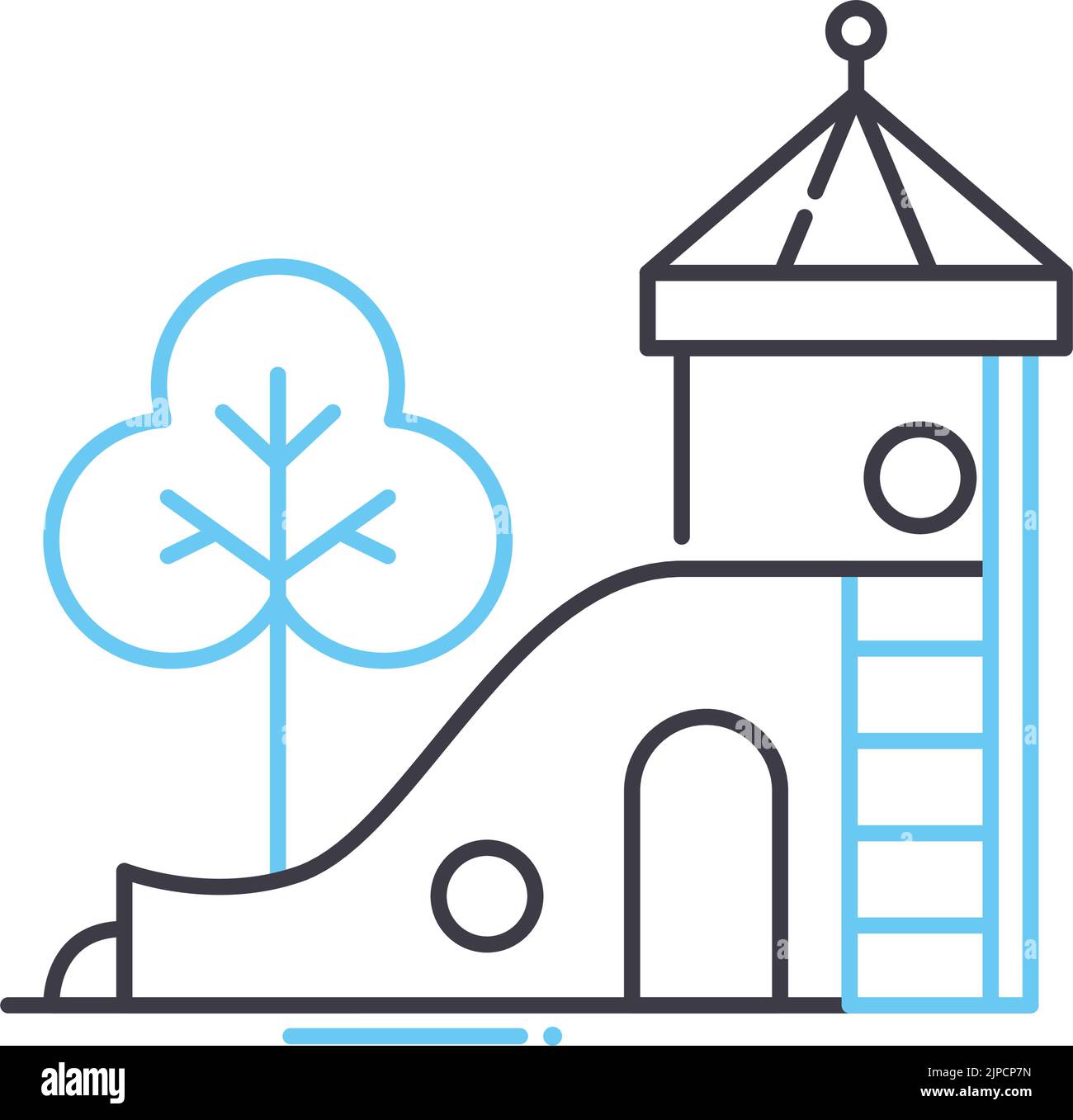 playground line icon, outline symbol, vector illustration, concept sign ...