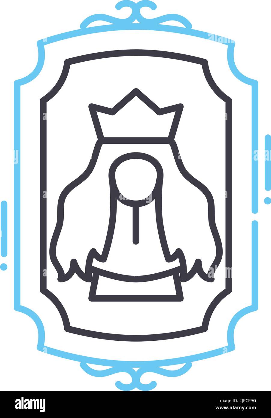 royal painting line icon, outline symbol, vector illustration, concept ...