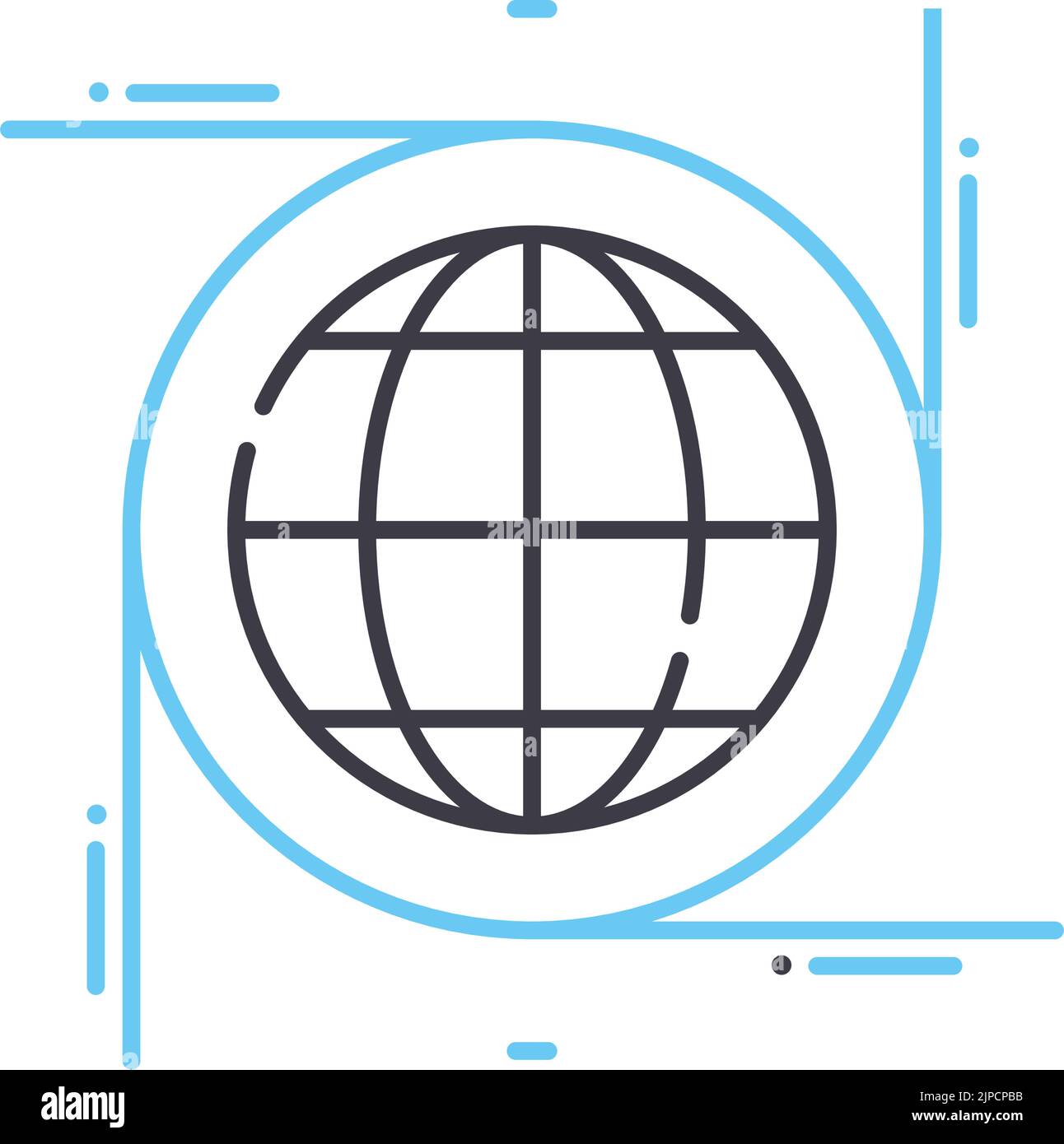 global infrastructure line icon, outline symbol, vector illustration ...