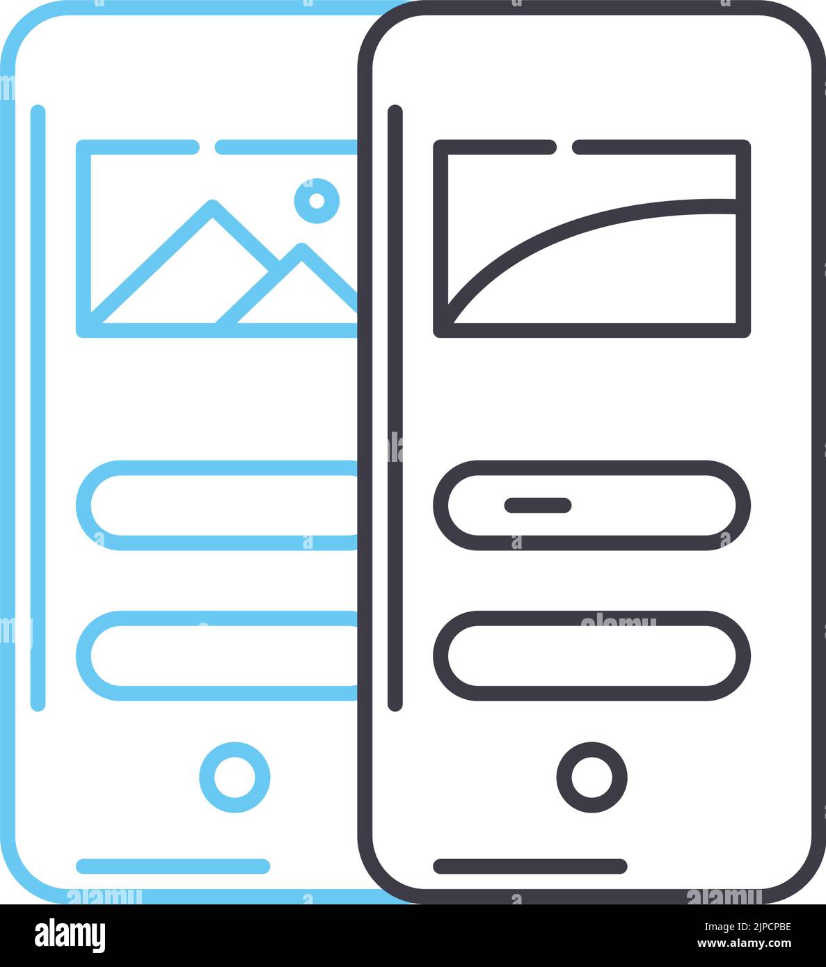 static page line icon, outline symbol, vector illustration, concept ... static page line icon, outline symbol, vector illustration, concept ...