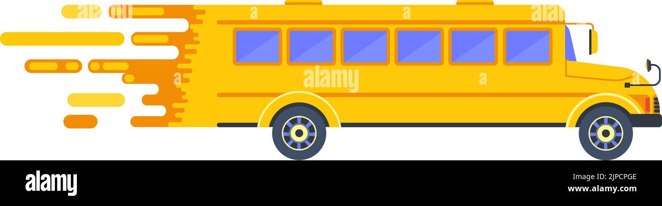 Yellow school bus side view. Transporting schoolchildren Stock Vector ...