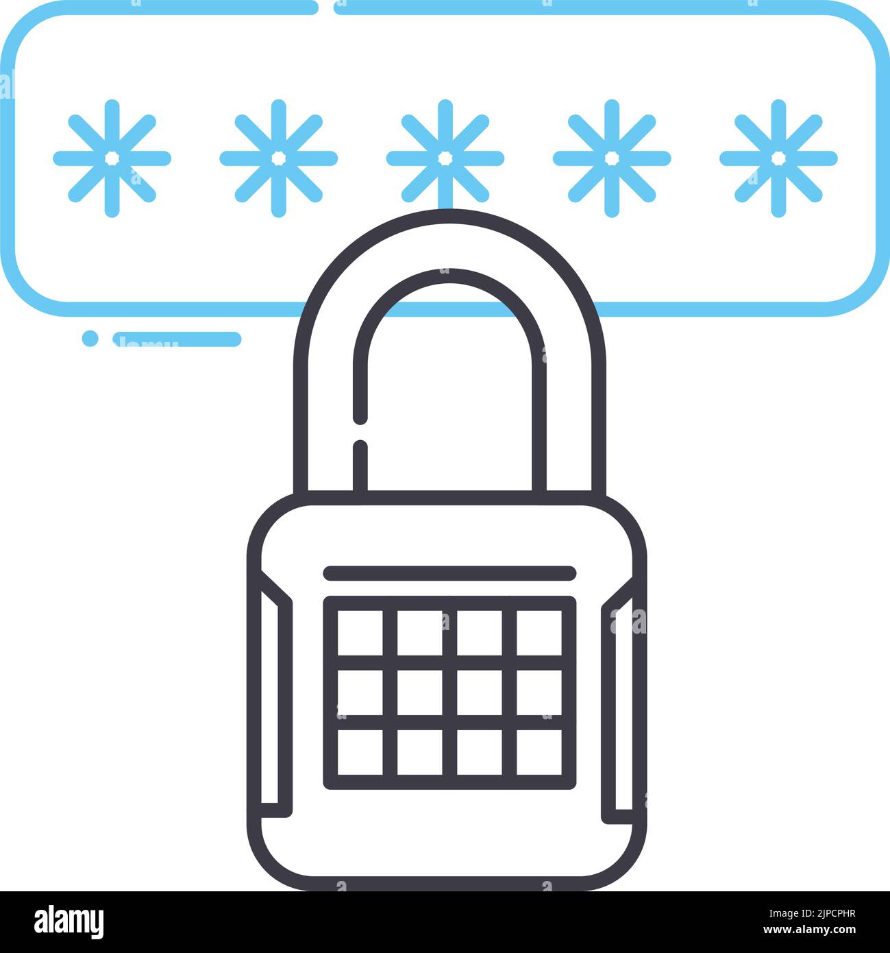 padlock password line icon, outline symbol, vector illustration, concept sign Stock Vector Image ...