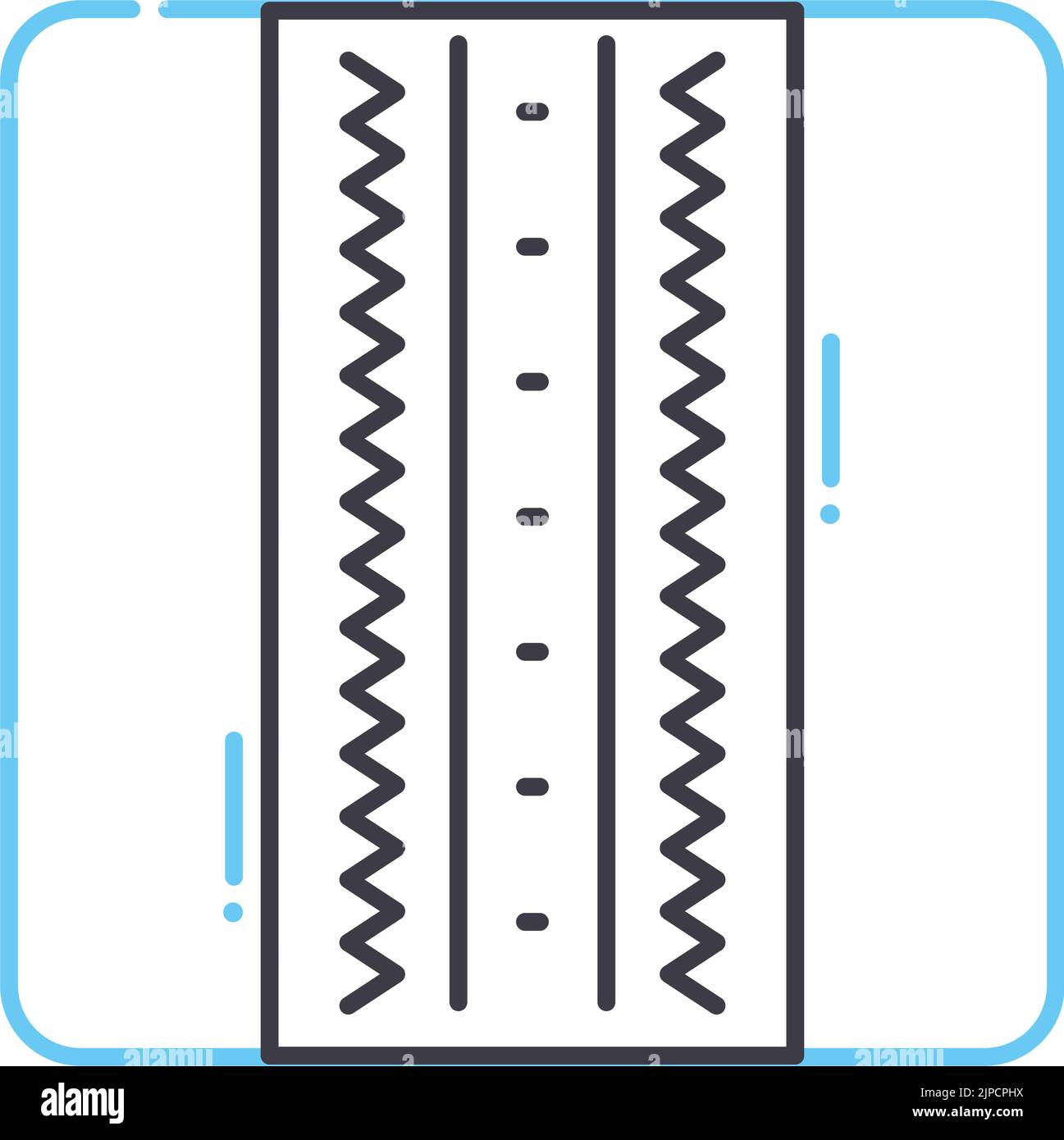 Seam Line Icon Outline Symbol Vector Illustration Concept Sign Stock
