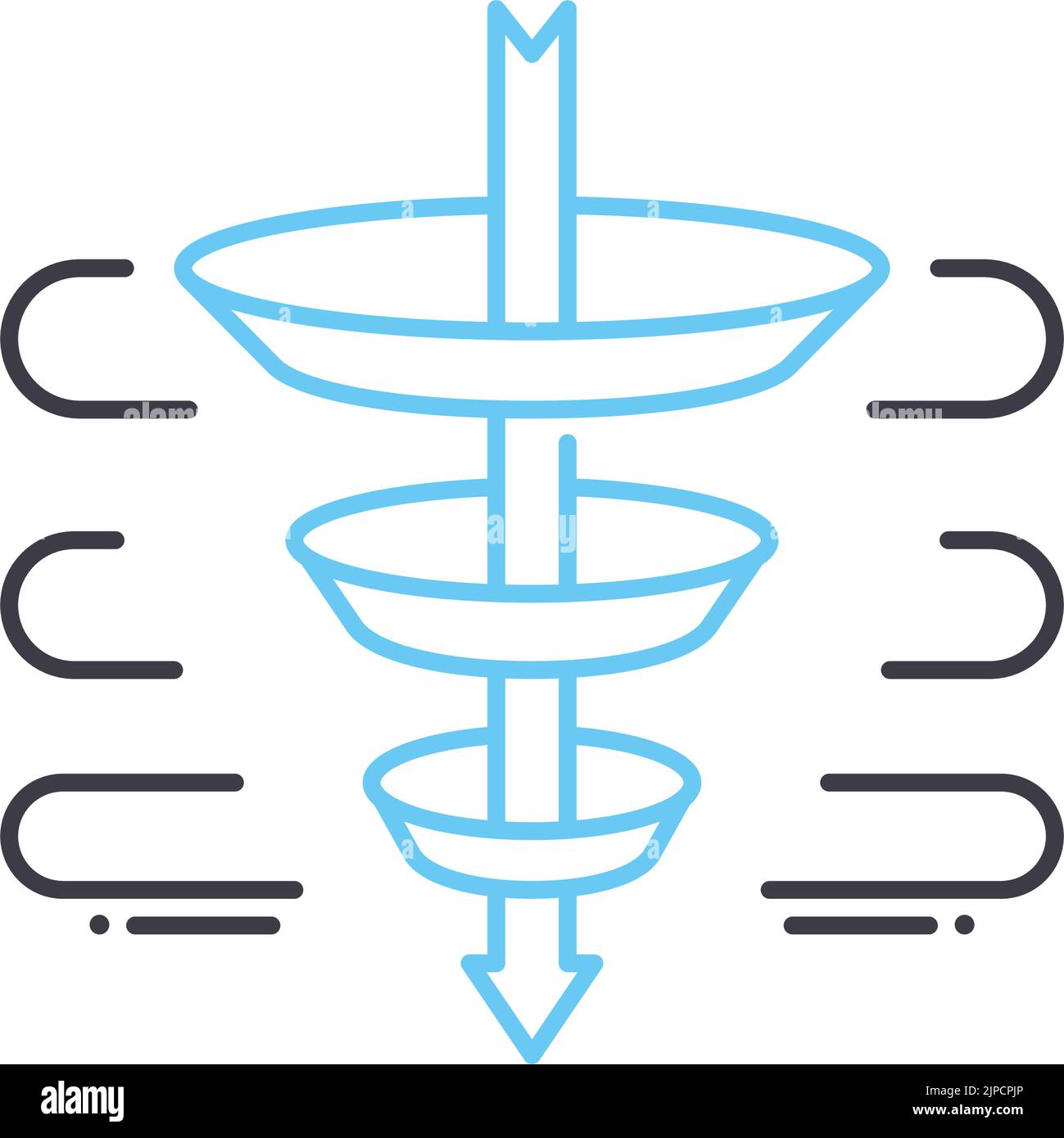 marketing funnel line icon, outline symbol, vector illustration ...