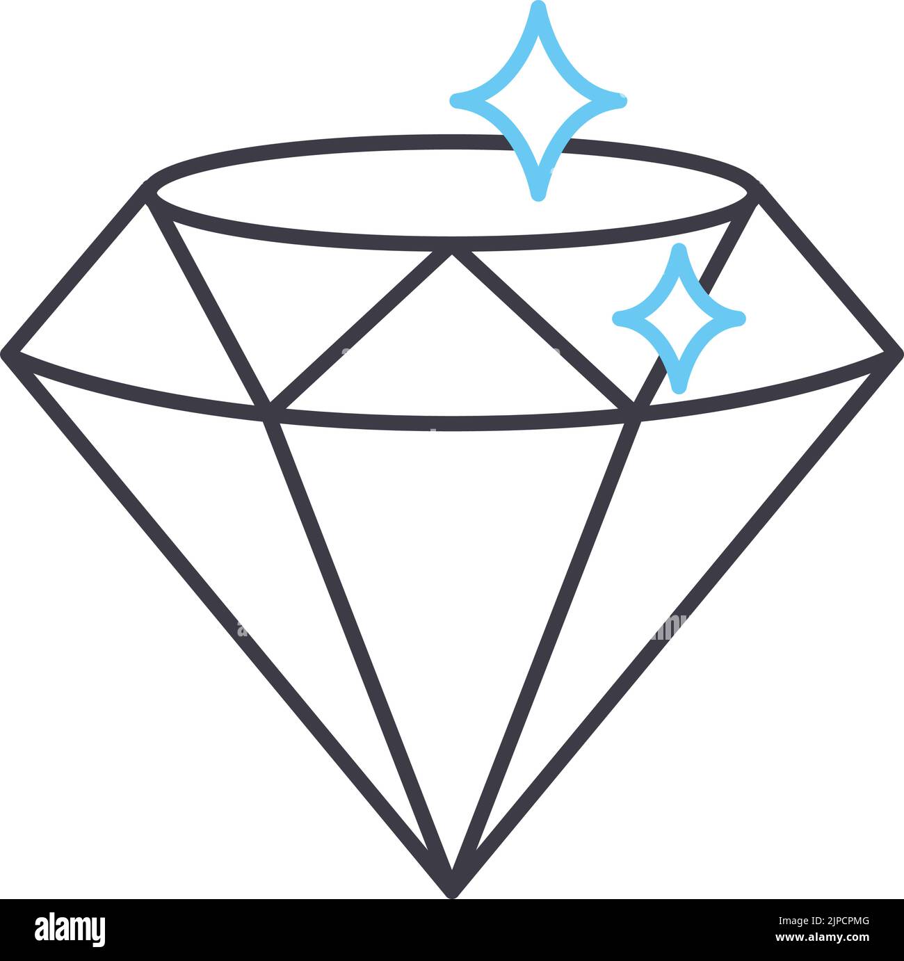 quality diamond line icon, outline symbol, vector illustration, concept ...