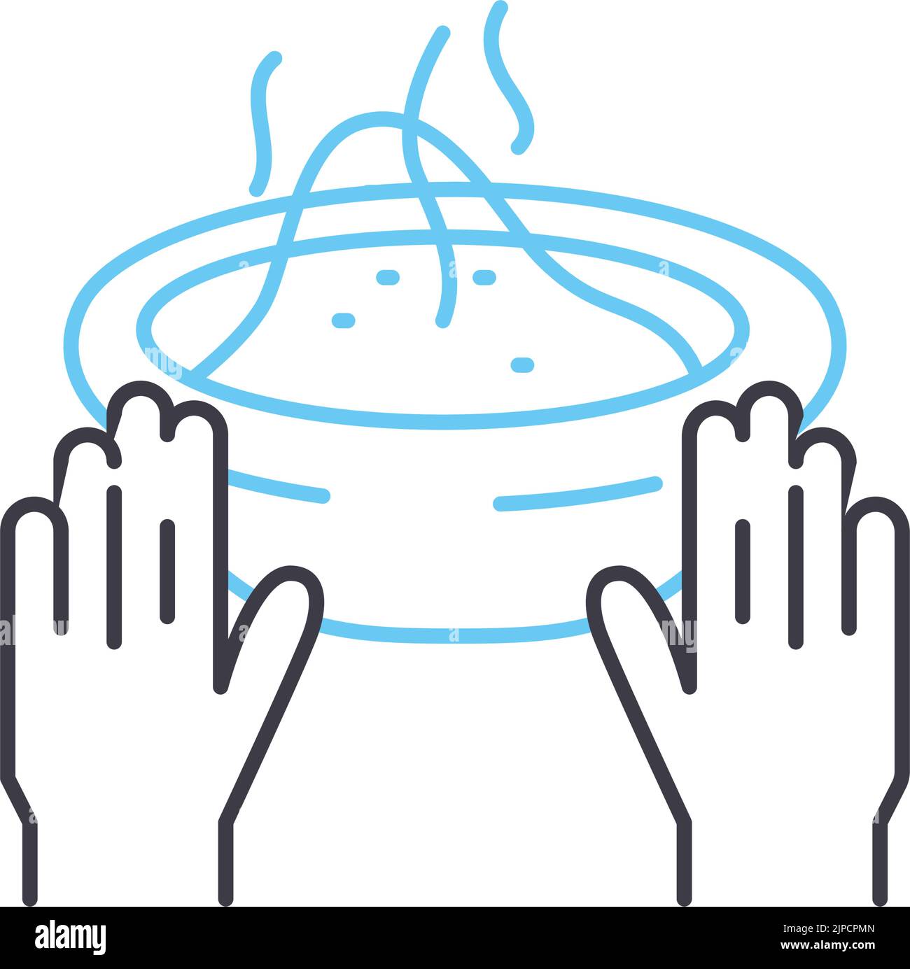 food sharing line icon, outline symbol, vector illustration, concept ...