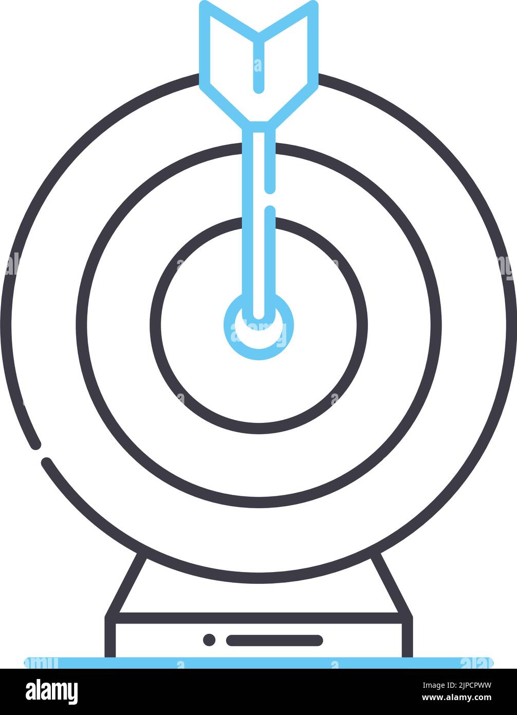 marketing goal line icon, outline symbol, vector illustration, concept ...