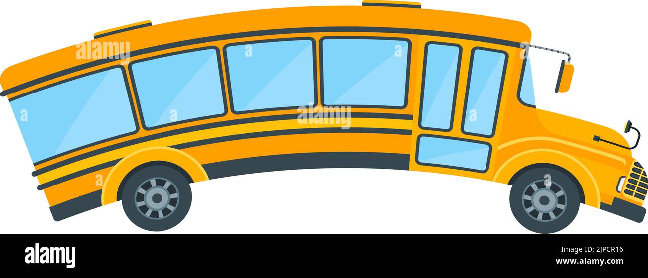 Yellow school bus of side view with curved roof Stock Vector Image ...