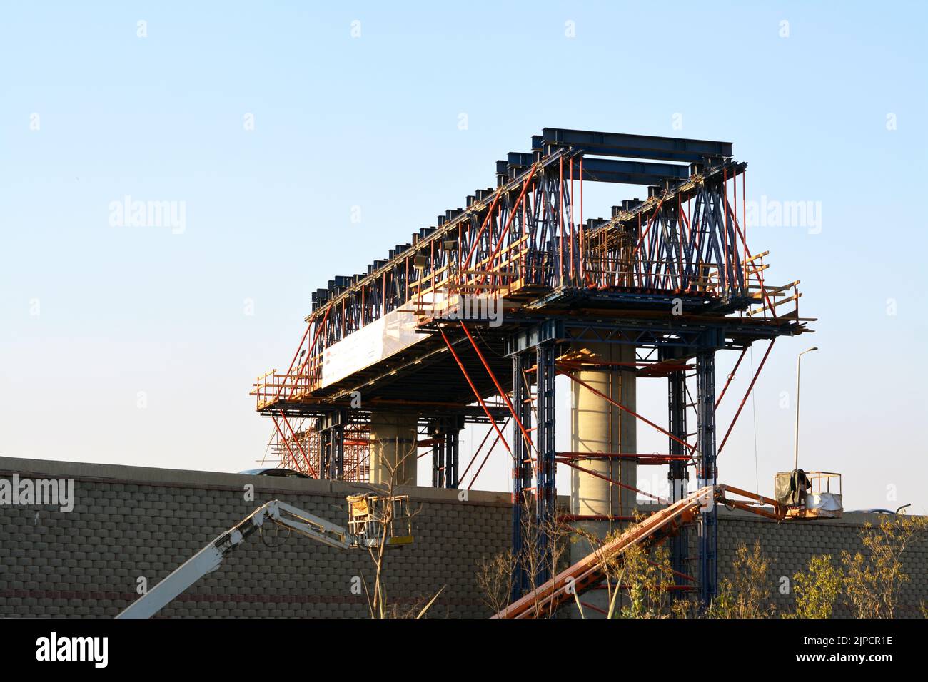 Cairo, Egypt, July 17 2022: A construction site of Egyptian new project ...