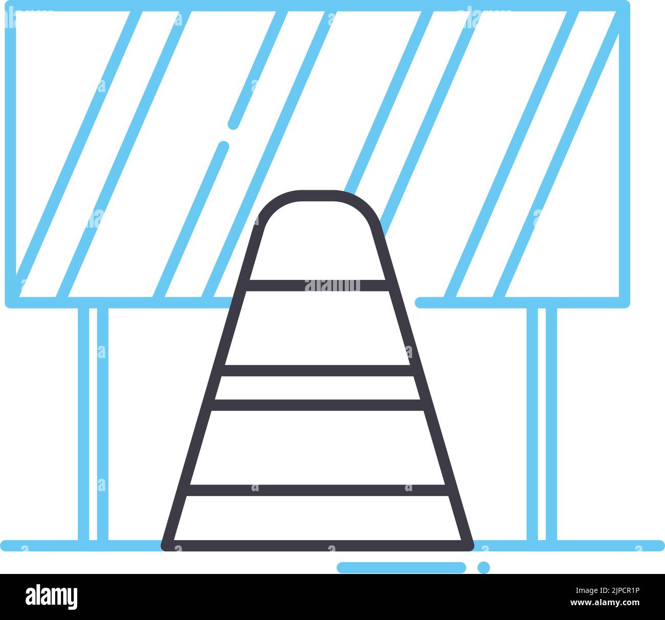 traffice cone line icon, outline symbol, vector illustration, concept ...