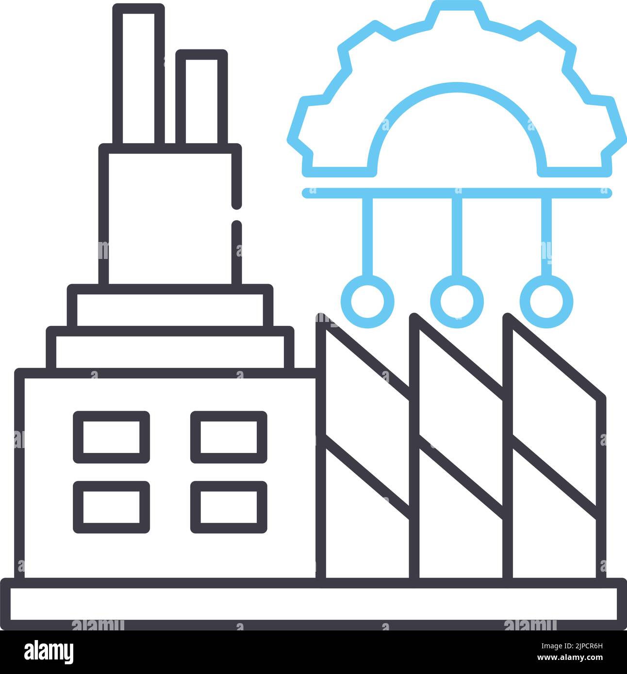 Smart Asset Management Line Icon Outline Symbol Vector Illustration Concept Sign Stock Vector