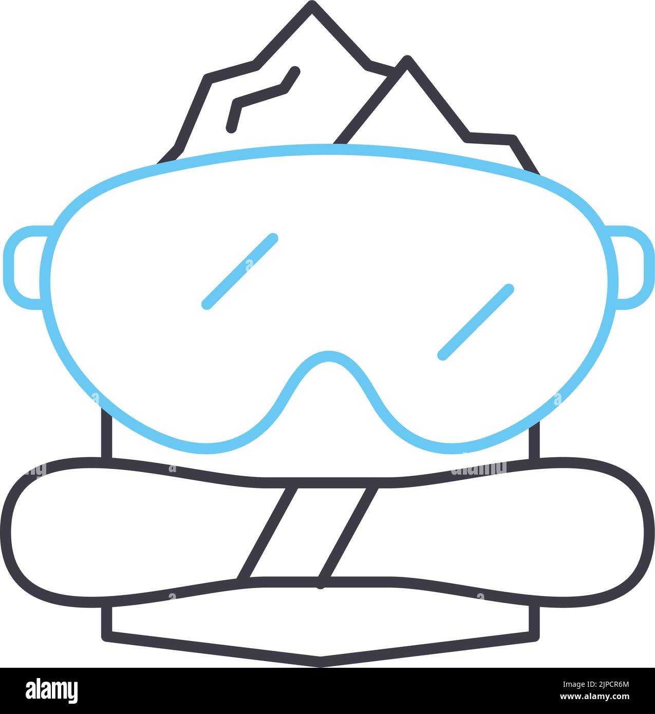 snowboarding line icon, outline symbol, vector illustration, concept ...