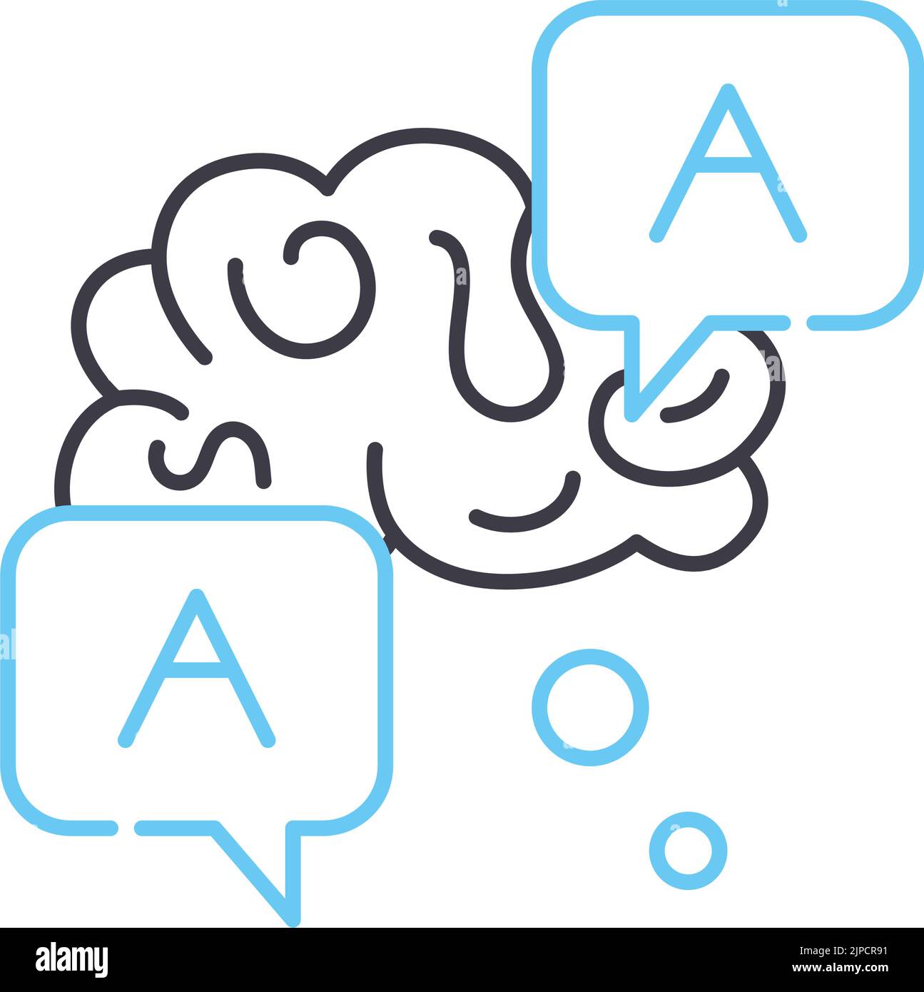 learning by memorization line icon, outline symbol, vector illustration ...