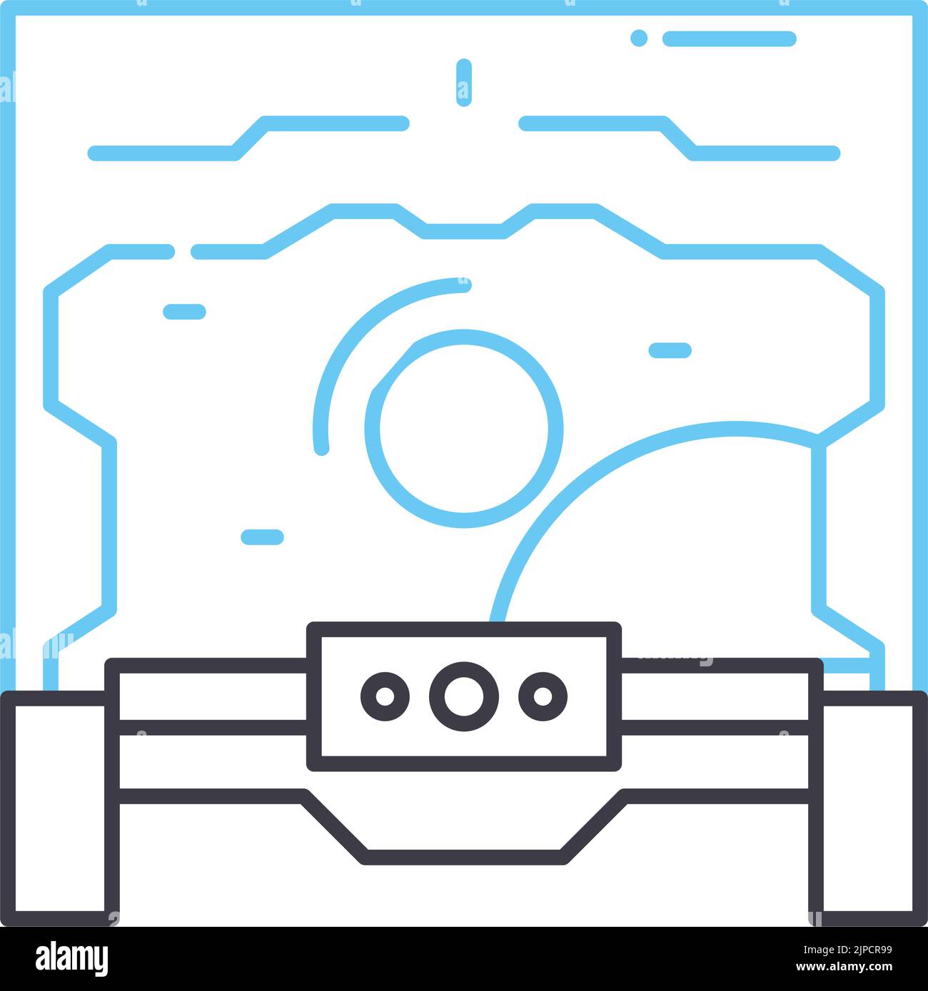Spaceship Control Room Line Icon Outline Symbol Vector Illustration Concept Sign Stock Vector
