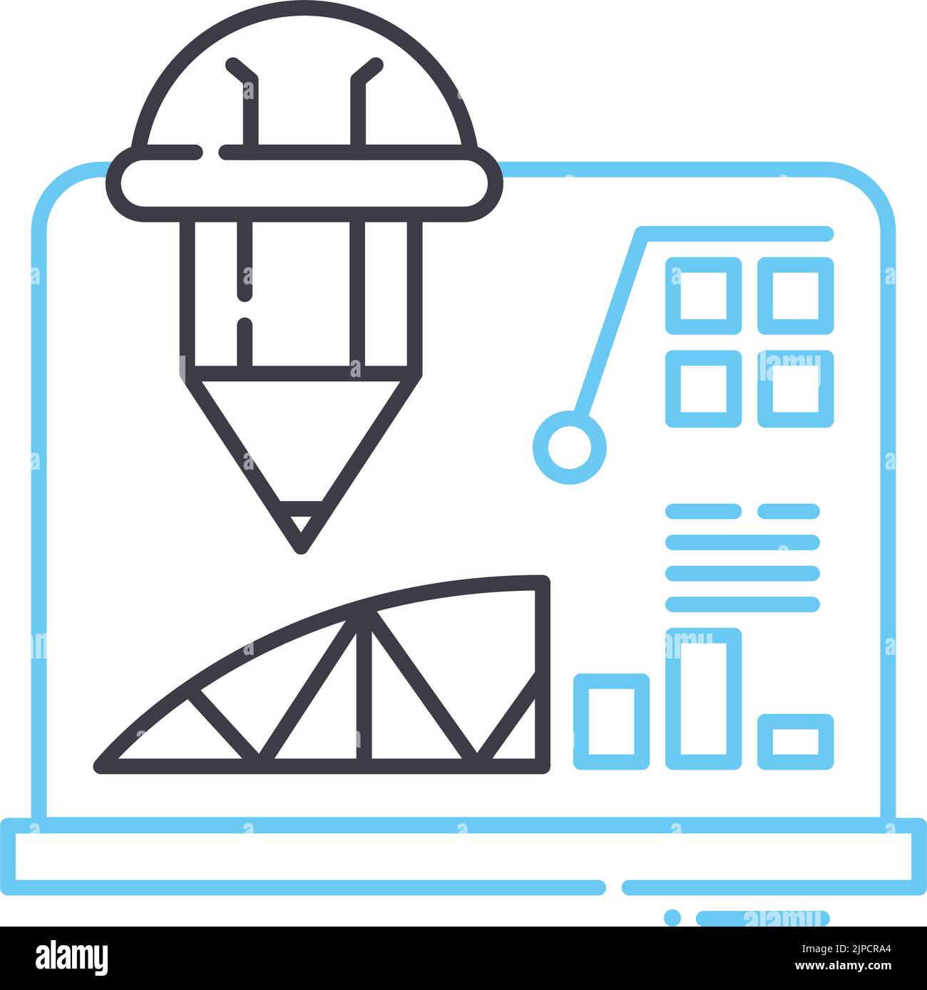 scheme document line icon, outline symbol, vector illustration, concept ...