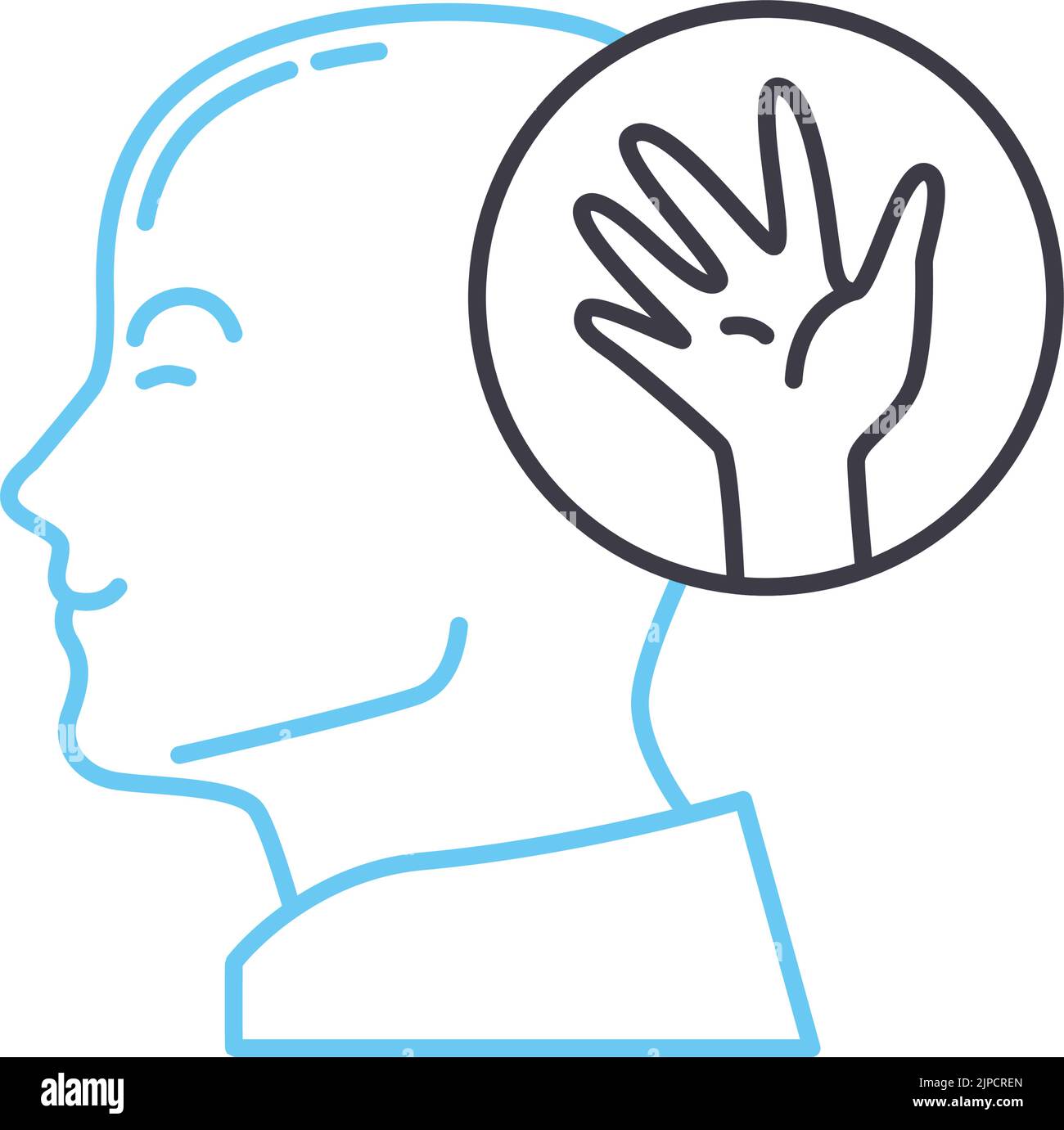 open-minded personality line icon, outline symbol, vector illustration ...