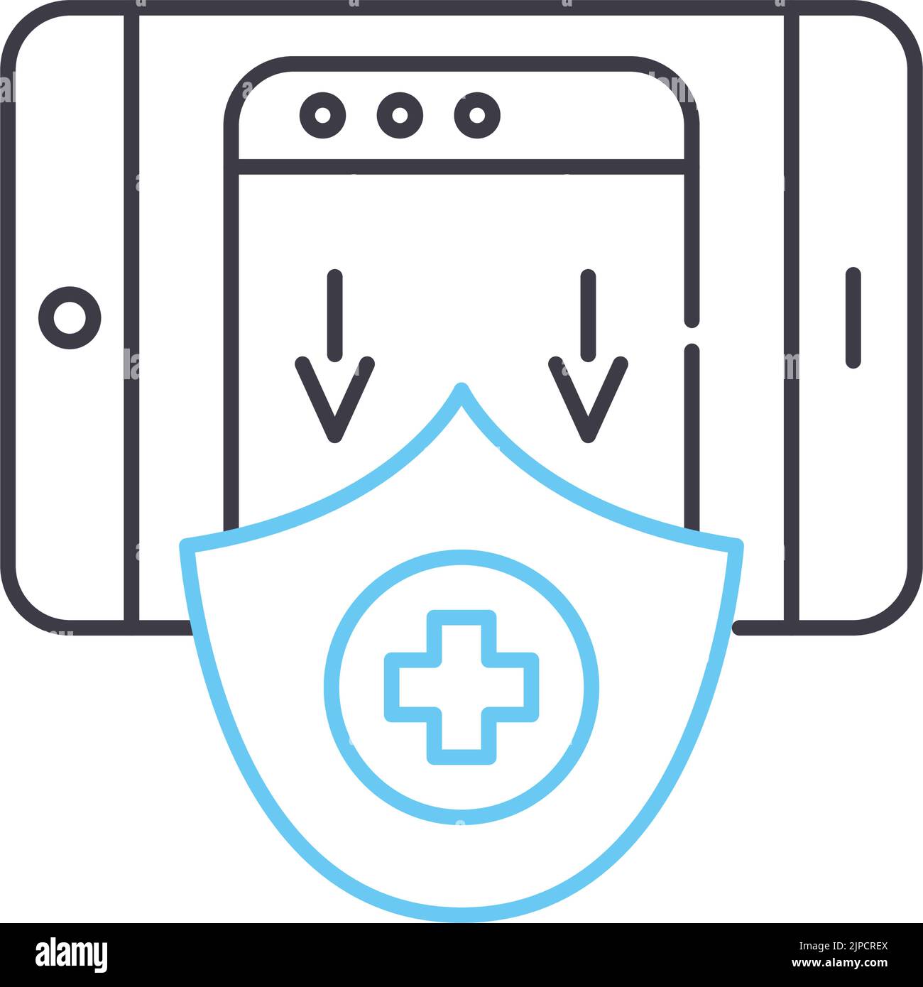 online insurance enrollment line icon, outline symbol, vector illustration, concept sign Stock ...