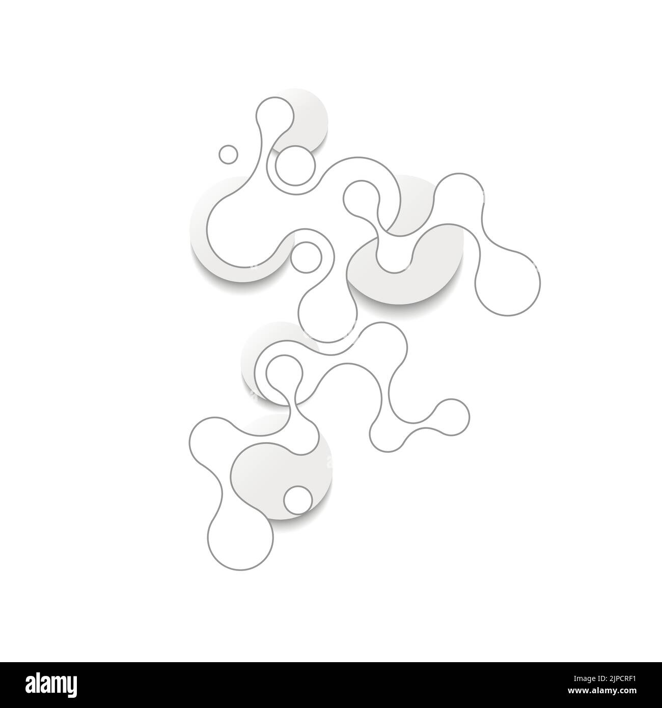 Modern Abstract Banner With Molecular Structure On White Background Modern Vector Illustration