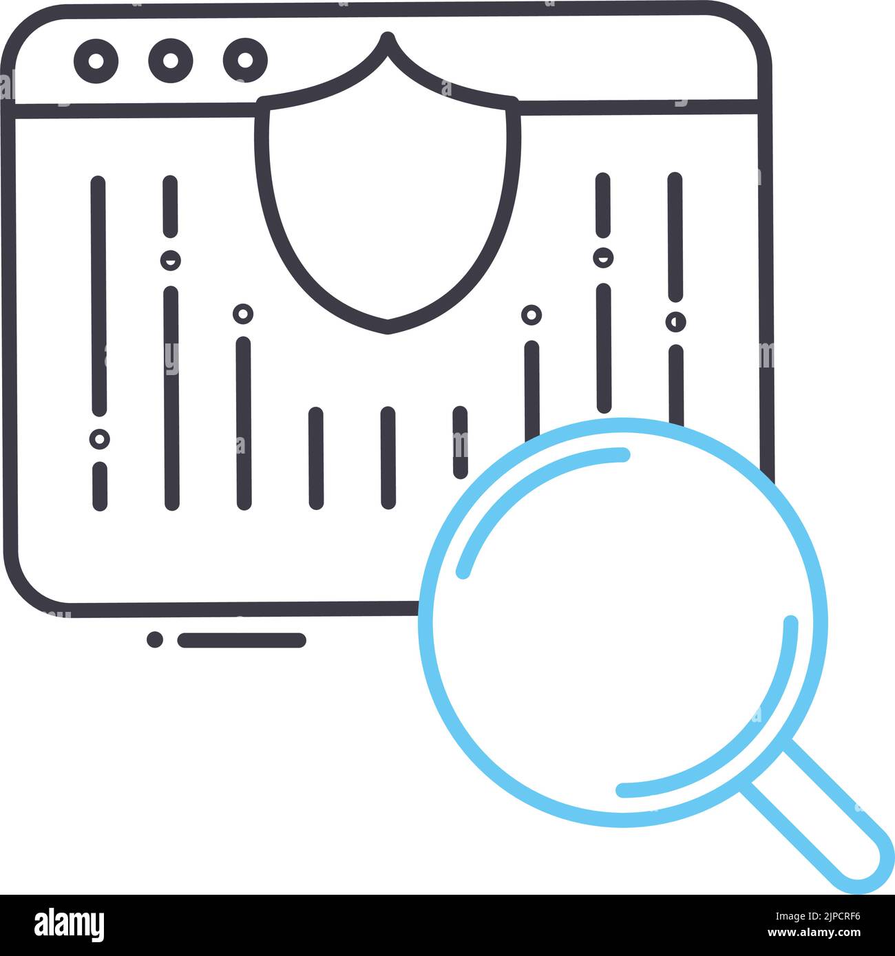 monitor online data line icon, outline symbol, vector illustration, concept sign Stock Vector ...