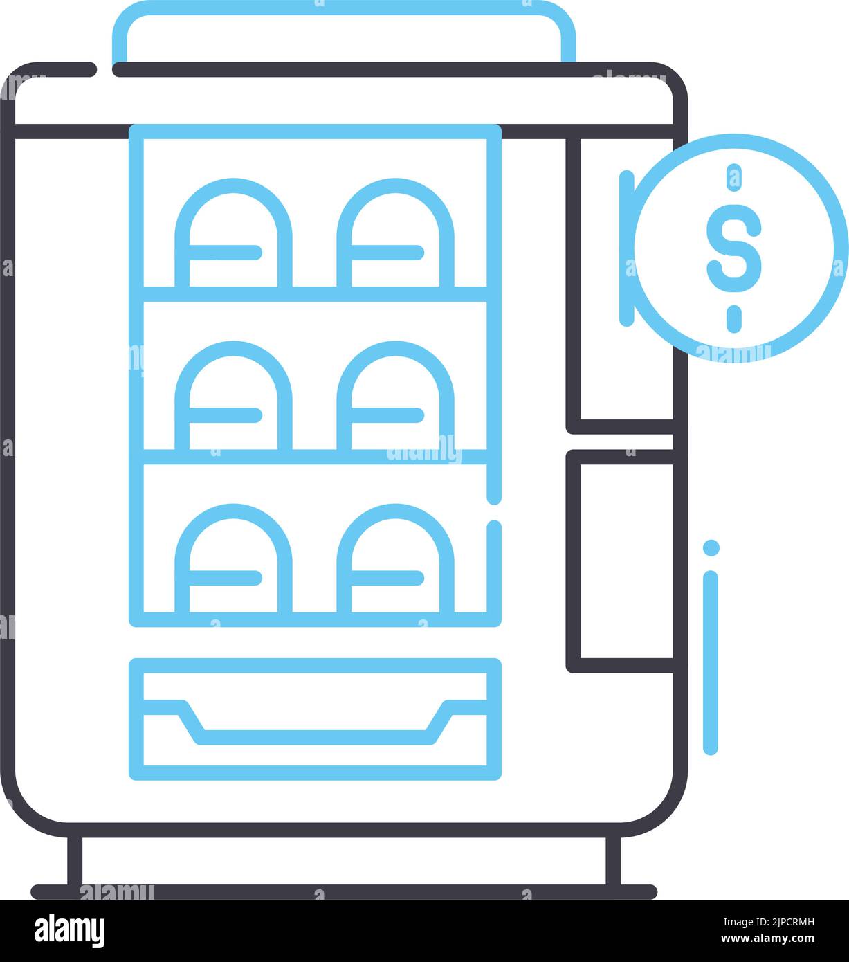 vending machine line icon, outline symbol, vector illustration, concept ...