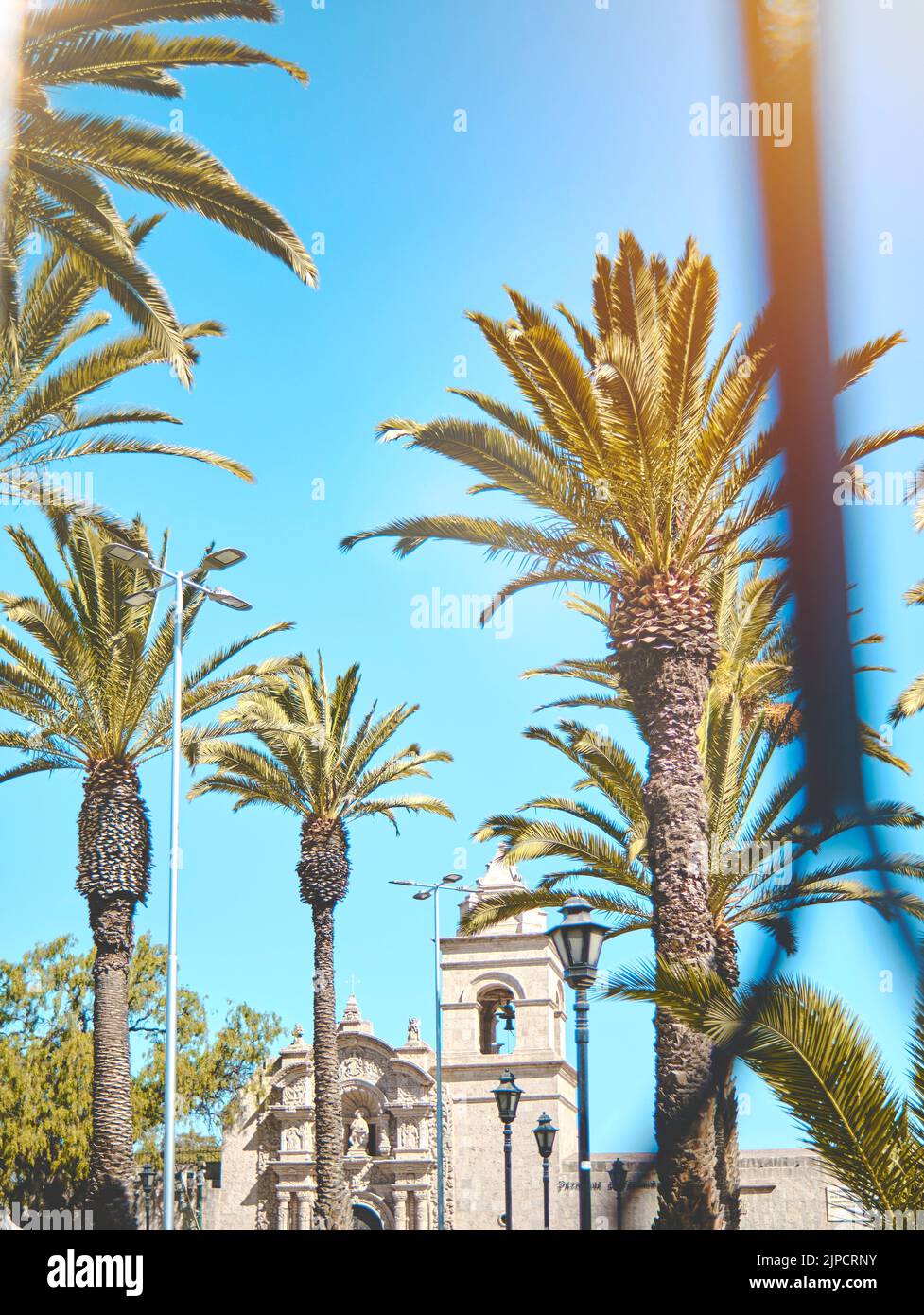 Old colonial church in the Yanahuara neighborhood in the city of ...