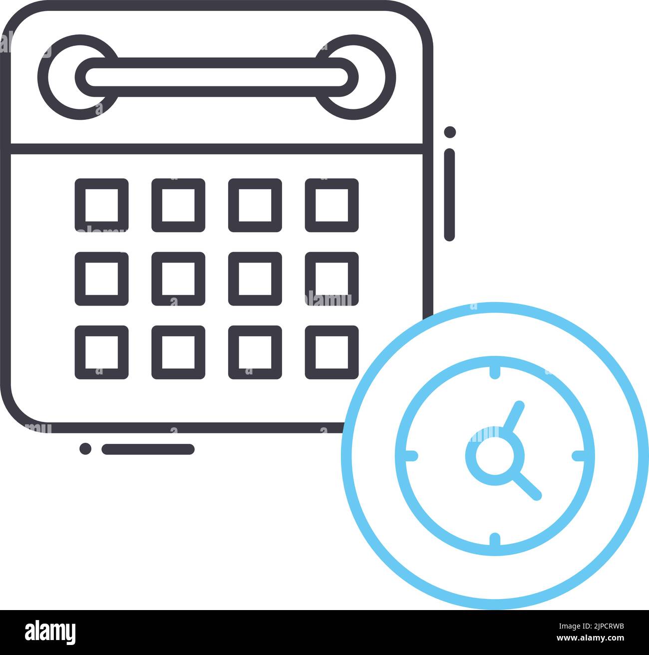 schedule line icon, outline symbol, vector illustration, concept sign ...