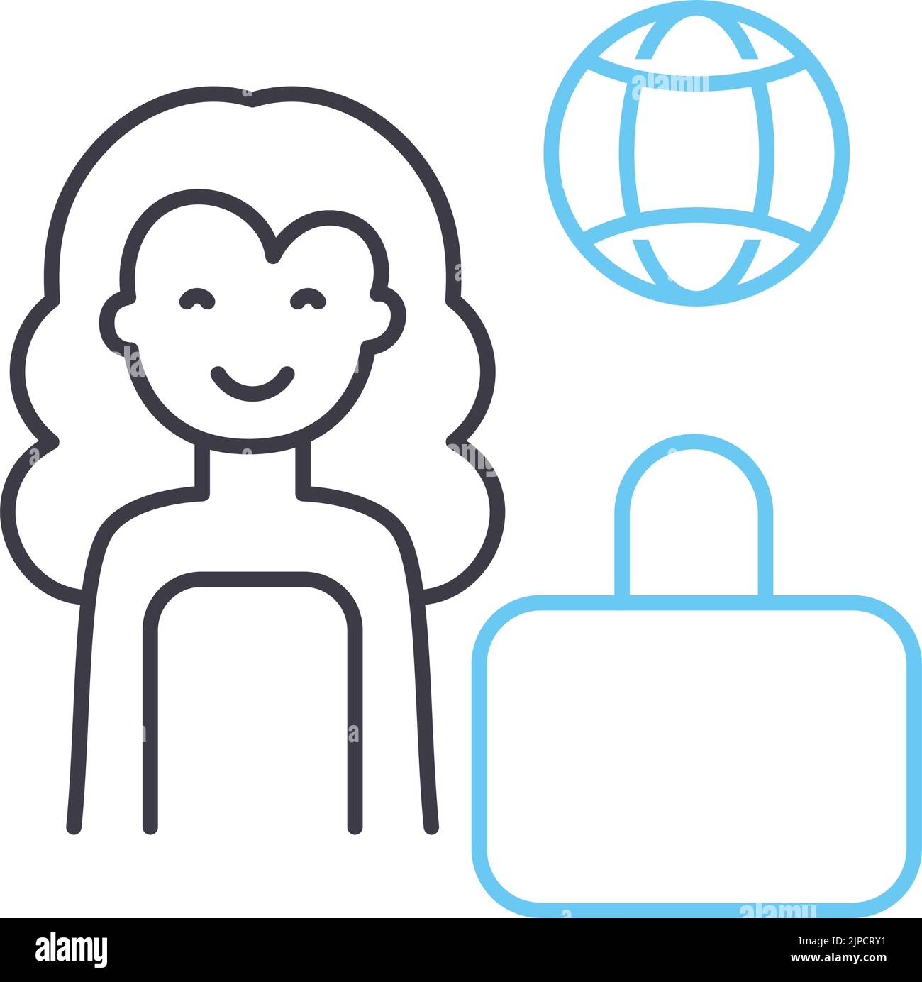 immigration line icon, outline symbol, vector illustration, concept ...