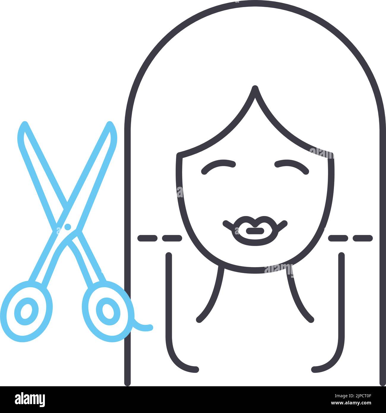 haircut line icon, outline symbol, vector illustration, concept sign ...