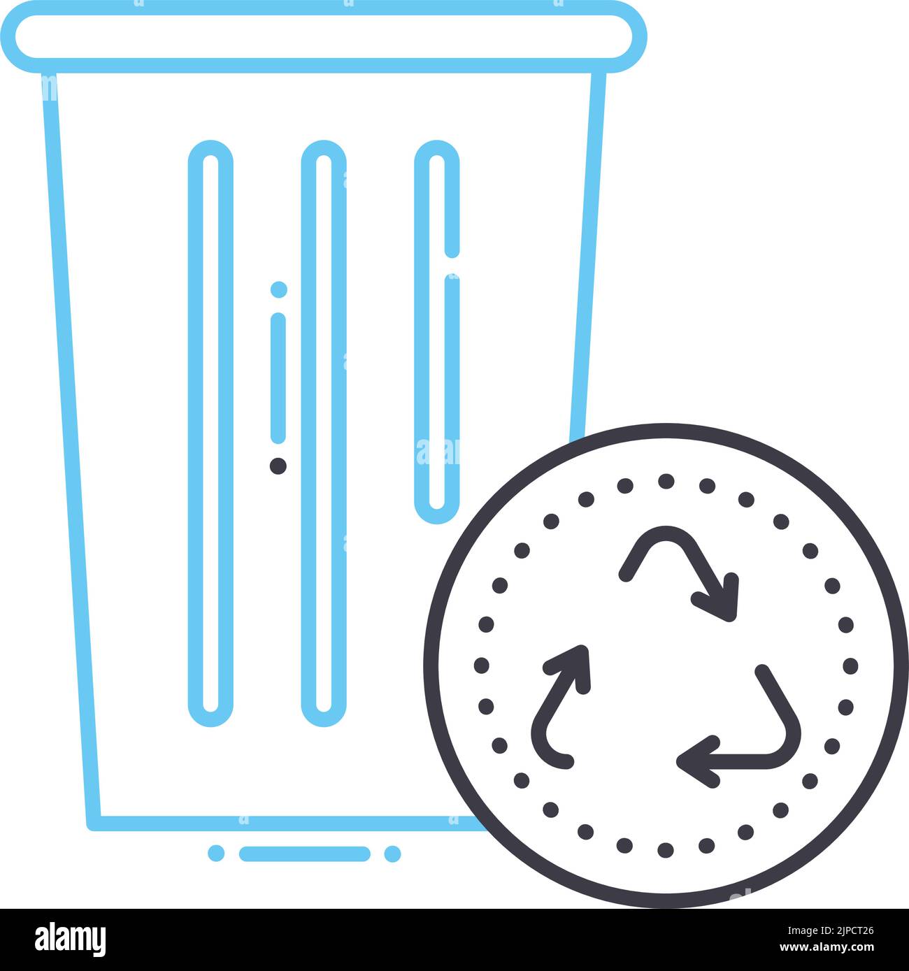 recycling line icon, outline symbol, vector illustration, concept sign ...