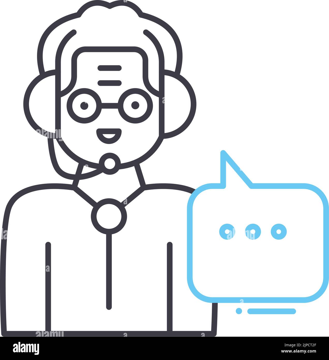 support line icon, outline symbol, vector illustration, concept sign ...