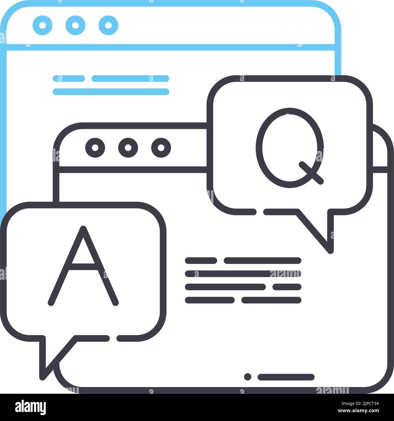 questions and answers line icon, outline symbol, vector illustration ... questions and answers line icon, outline symbol, vector illustration ...