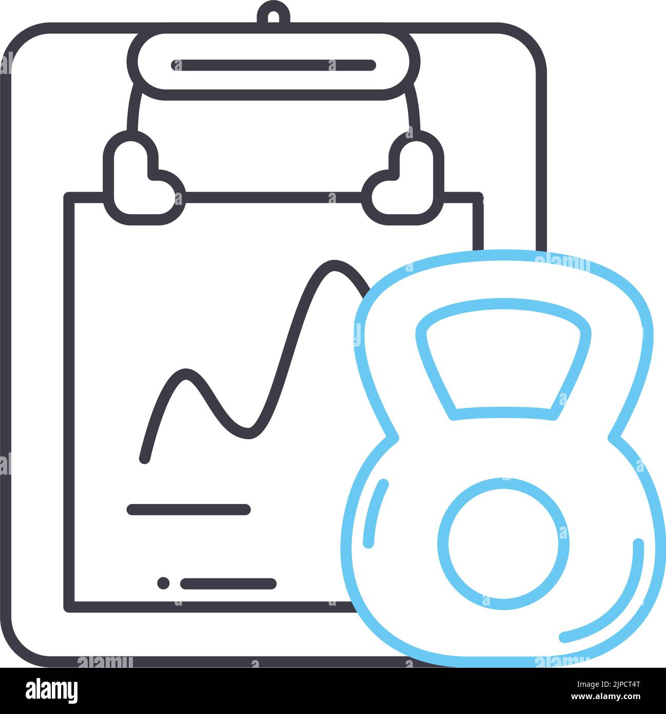 training records line icon, outline symbol, vector illustration ...