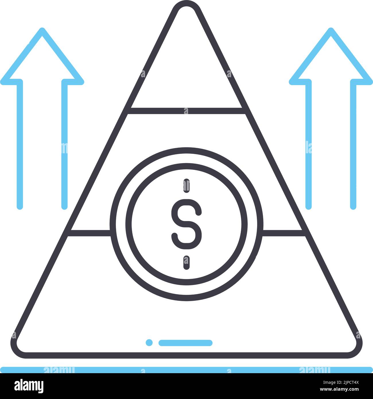 risk pyramid line icon, outline symbol, vector illustration, concept ...