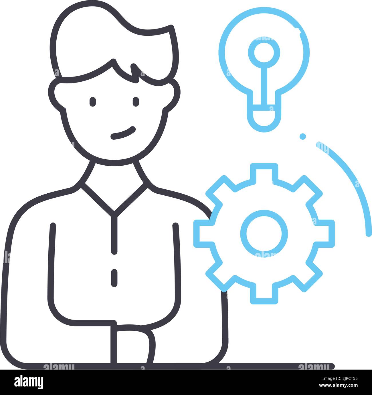 teamwork skill line icon, outline symbol, vector illustration, concept ...